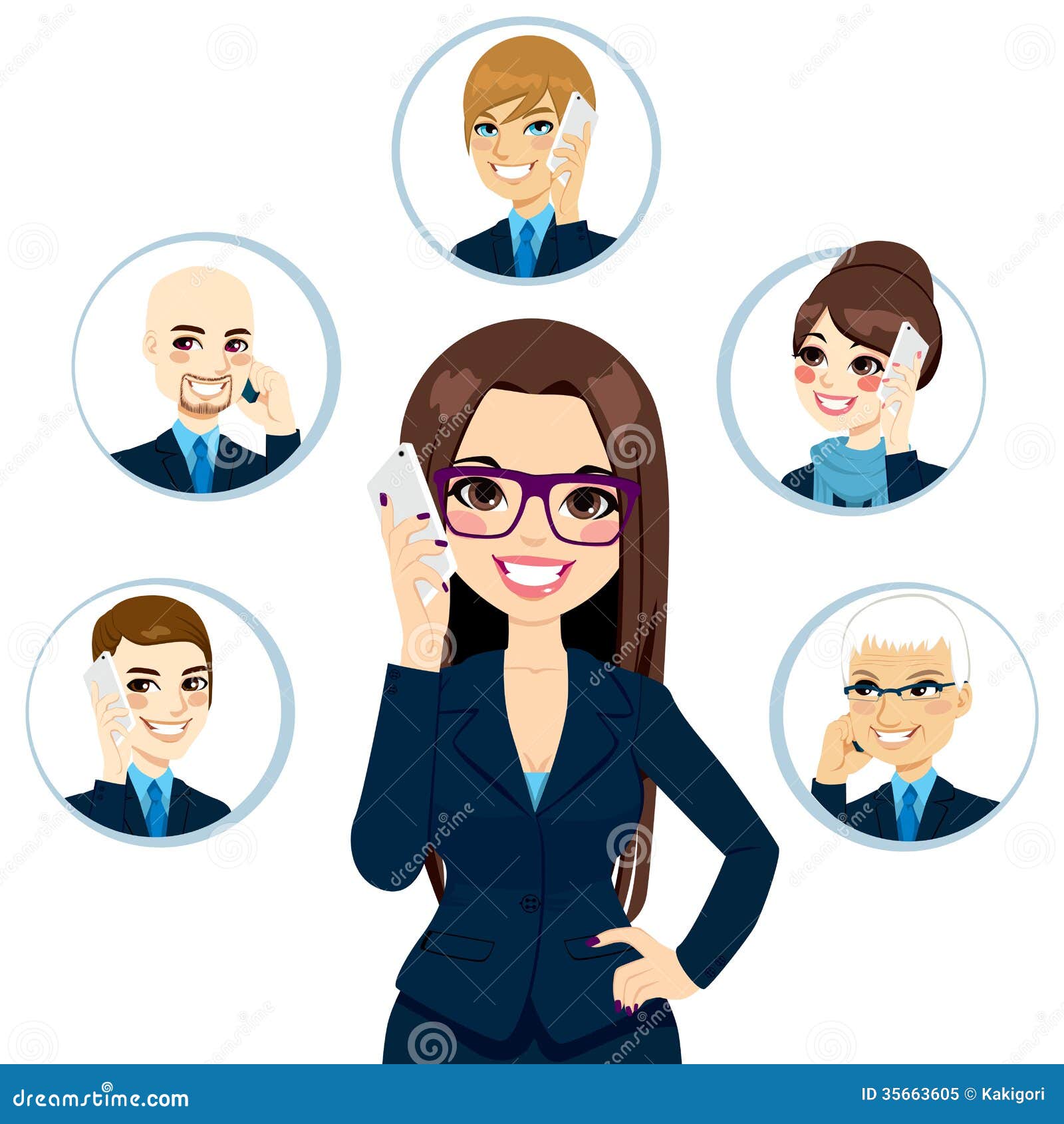 Concepto De Los Contactos Comerciales Ilustración del Vector ...