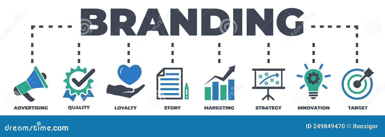 Concepto De Marca Con Iconos Y Signos Ilustración del Vector ...