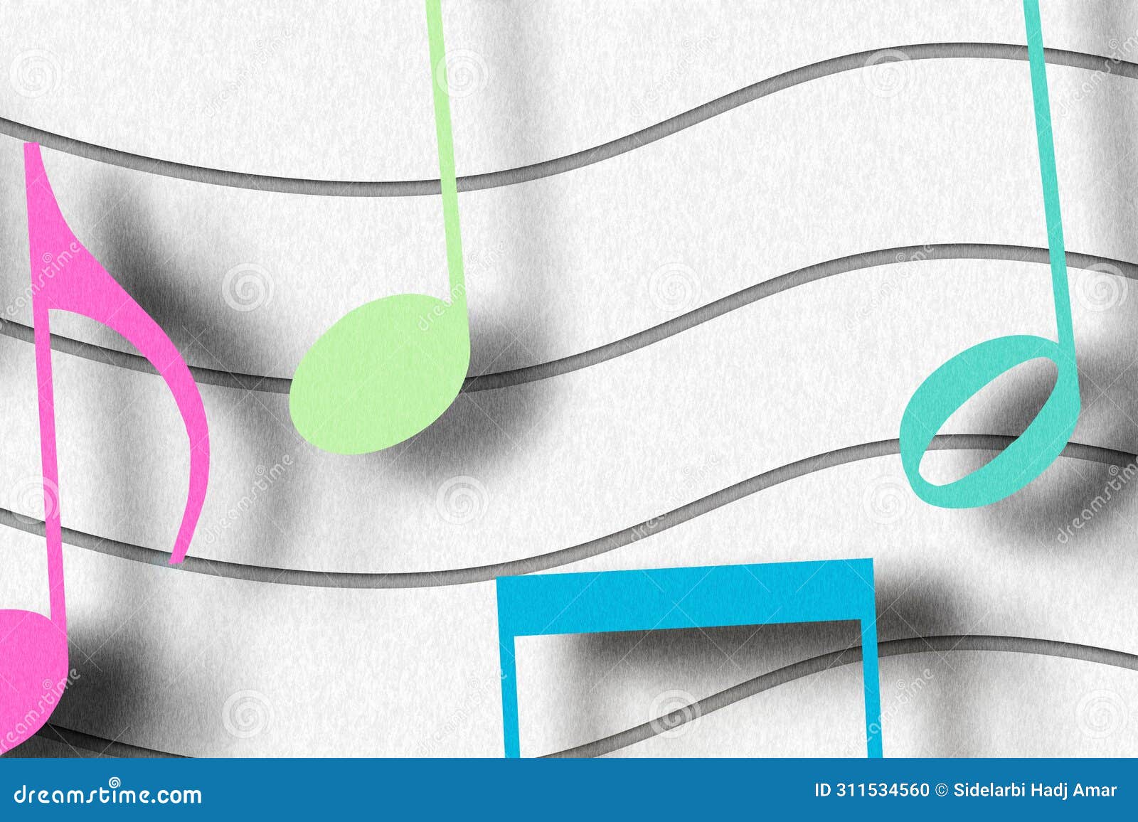 Concepto De Notas Musicales De Color Stock de ilustración - Ilustración ...