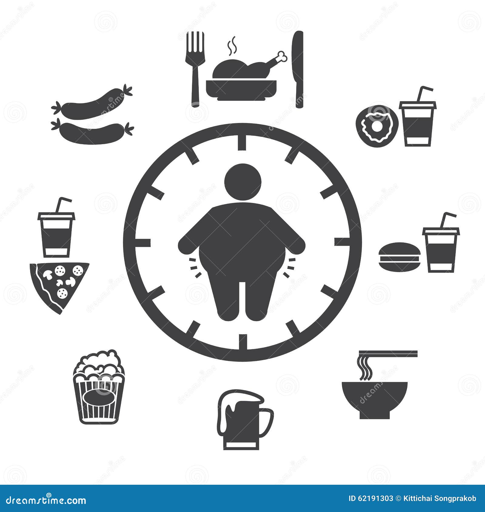 Concepto de obesidad ilustración del vector. Ilustración de gordo ...