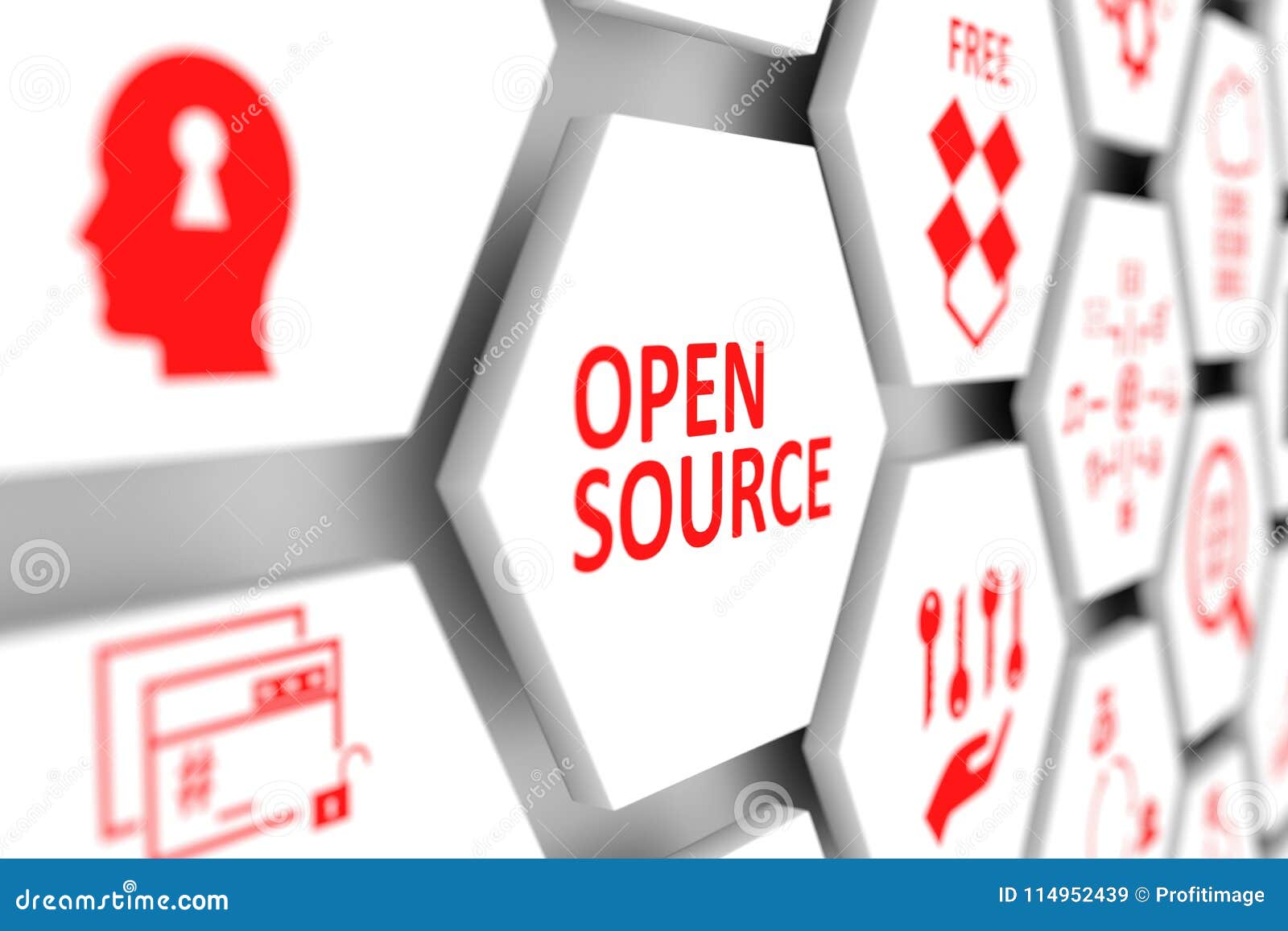 Concepto de Open Source stock de ilustración. Ilustración de libertad ...