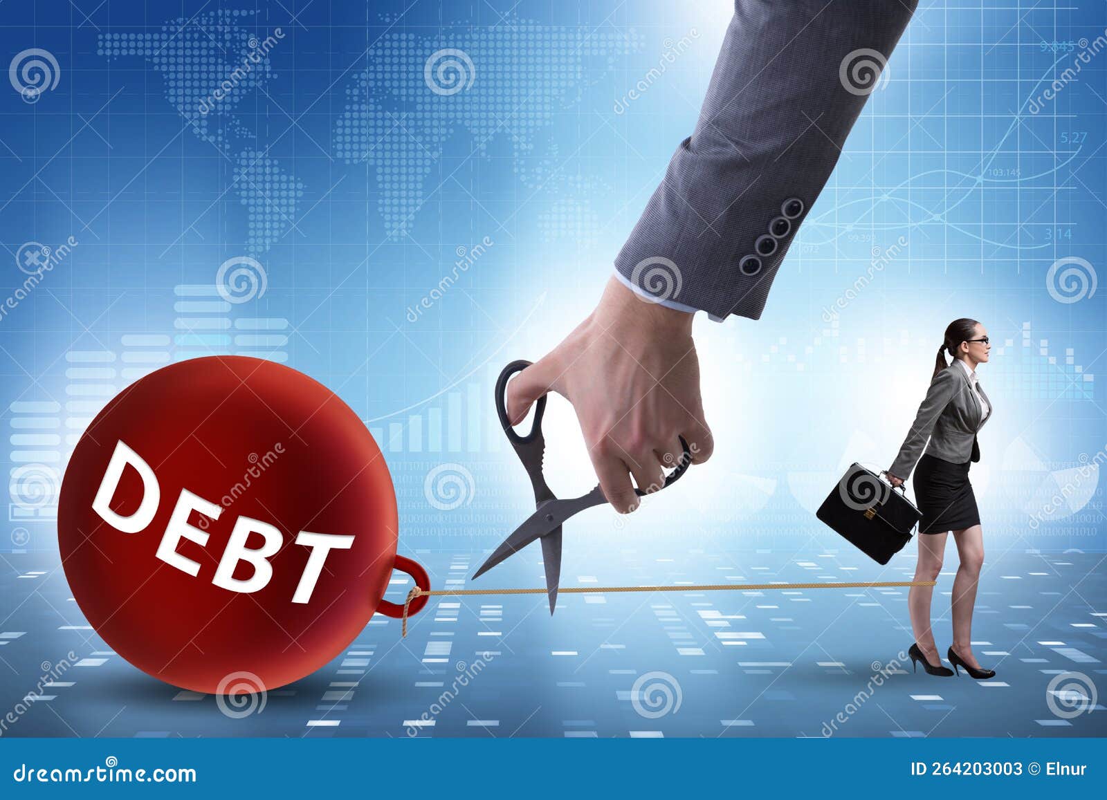 Concepto De Pago De Todas Las Deudas Stock de ilustración - Ilustración ...