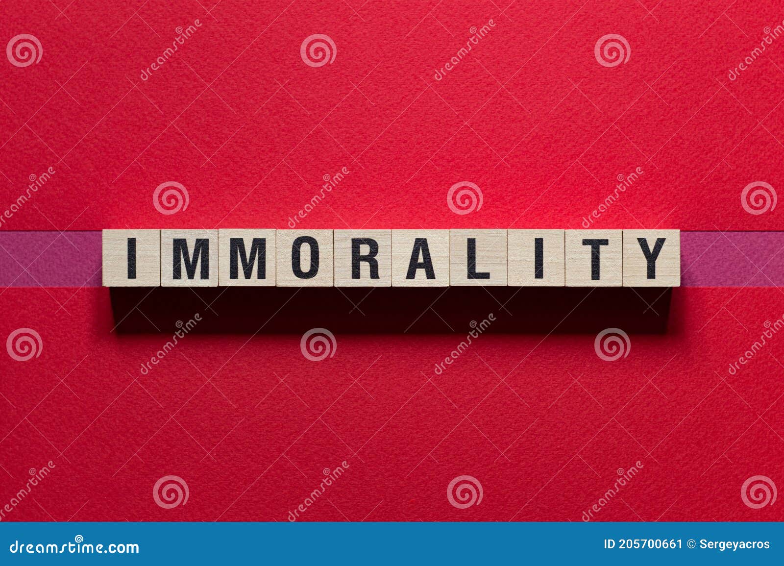 Concepto De Palabra De Inmoralidad En Cubos Imagen de archivo - Imagen ...