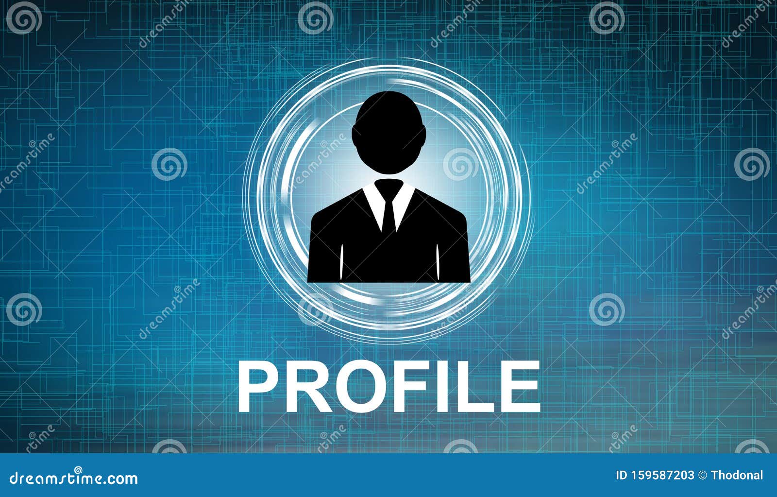 Concepto de perfil stock de ilustración. Ilustración de persona - 159587203