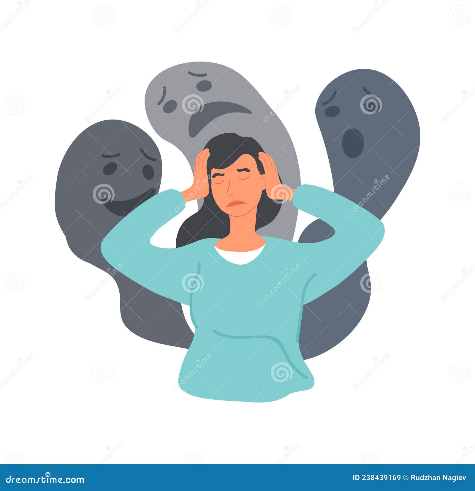 Concepto De Problema De Salud Mental Ilustración Del Vector
