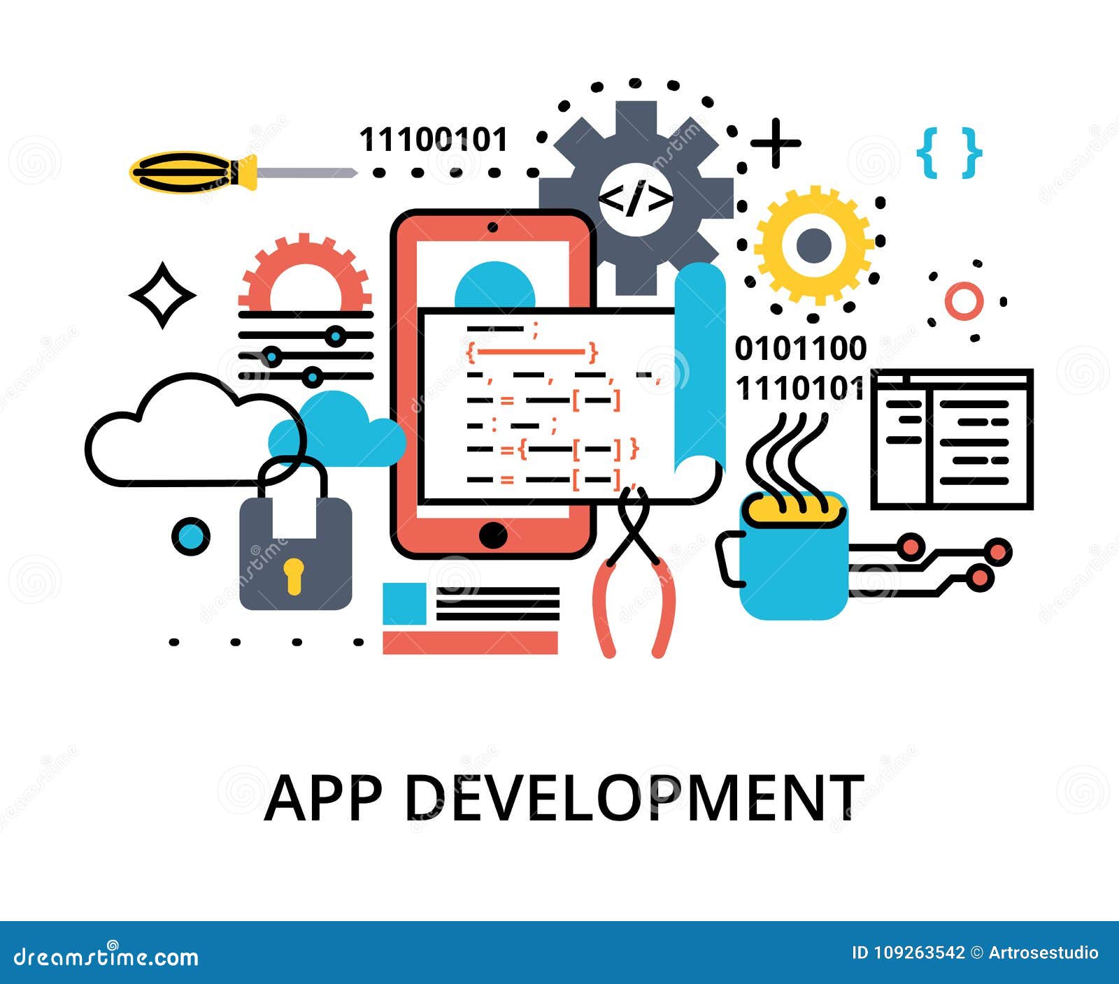 Concepto De Programación, Software De Desarrollo Ilustración del Vector ...