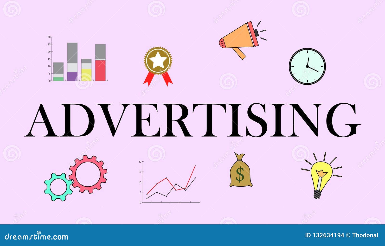 Concepto de publicidad stock de ilustración. Ilustración de marca ...