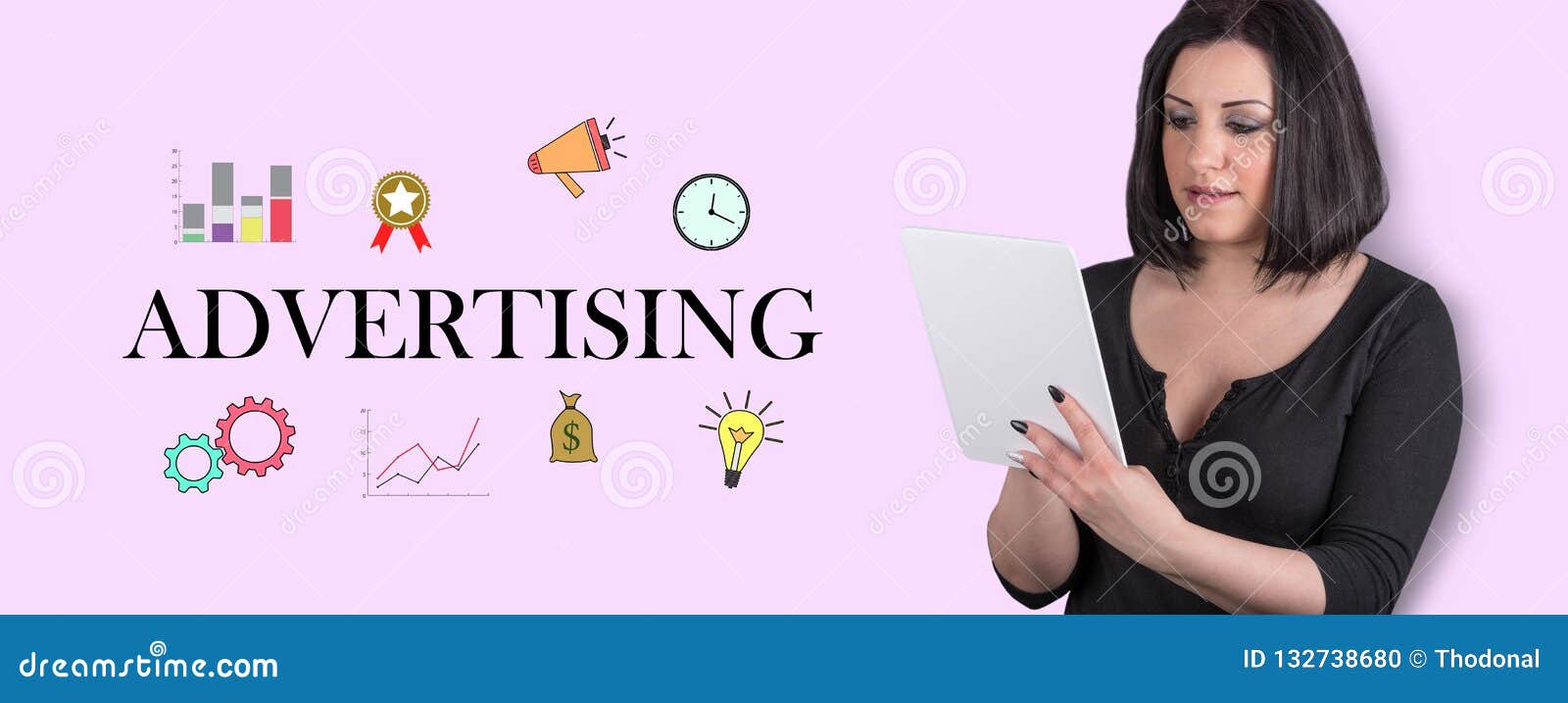 Concepto de publicidad foto de archivo. Imagen de concepto - 132738680
