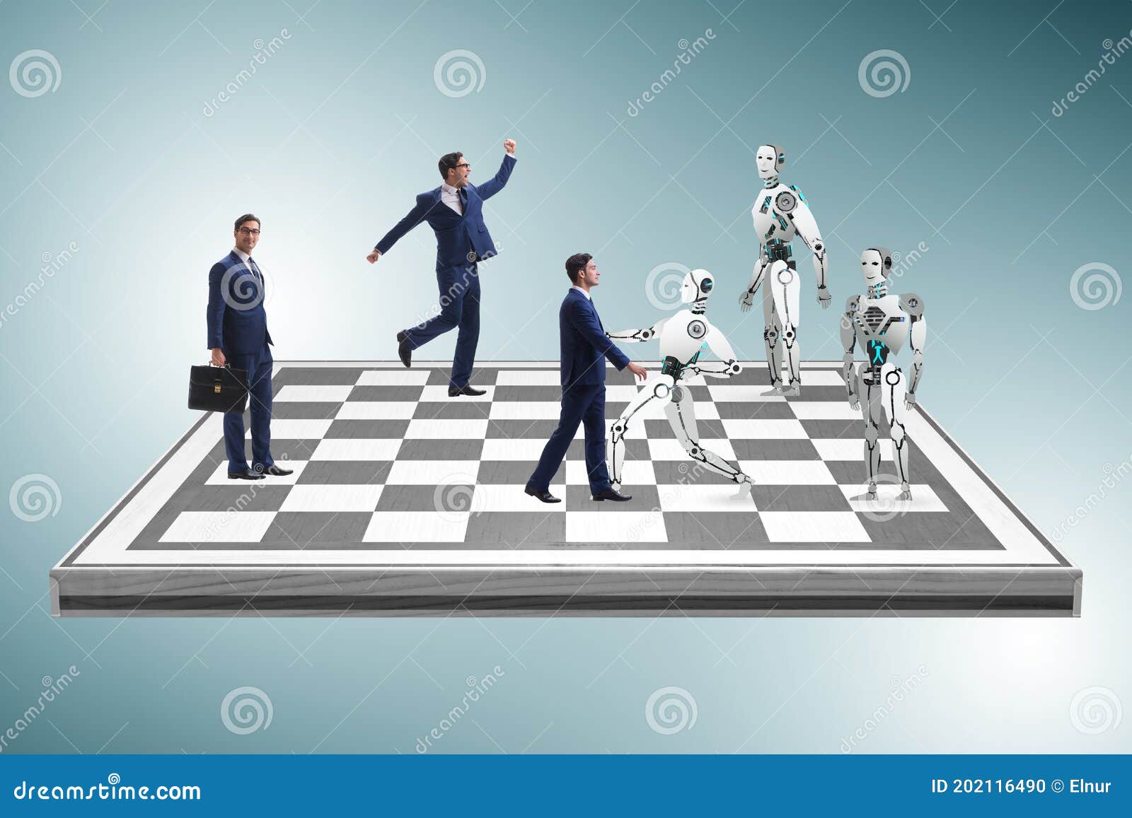 Concepto De Rivalidad Entre Robots Y Humanos Foto de archivo - Imagen ...