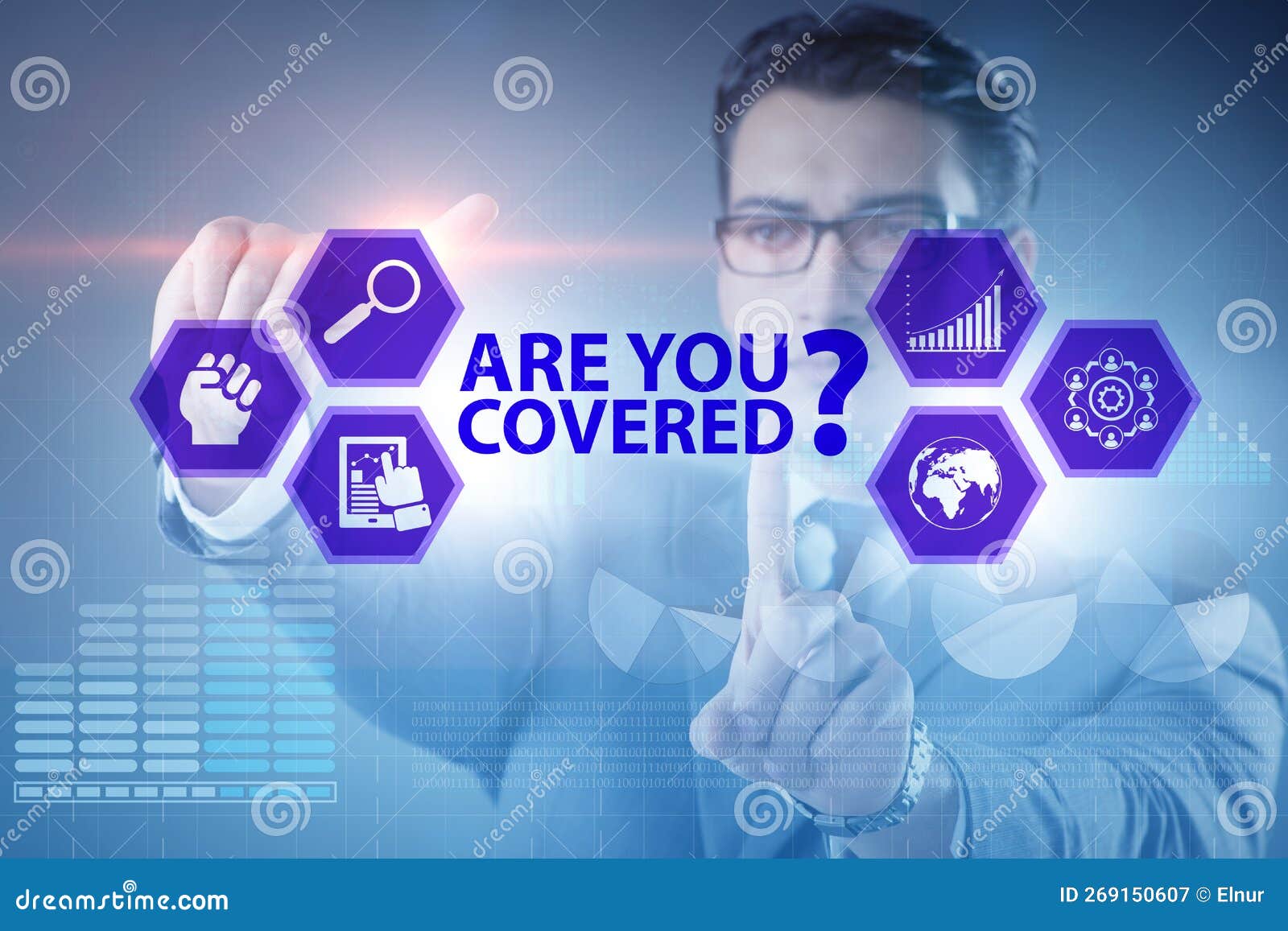 Concepto De Seguro Integral Con Preguntas Stock de ilustración ...