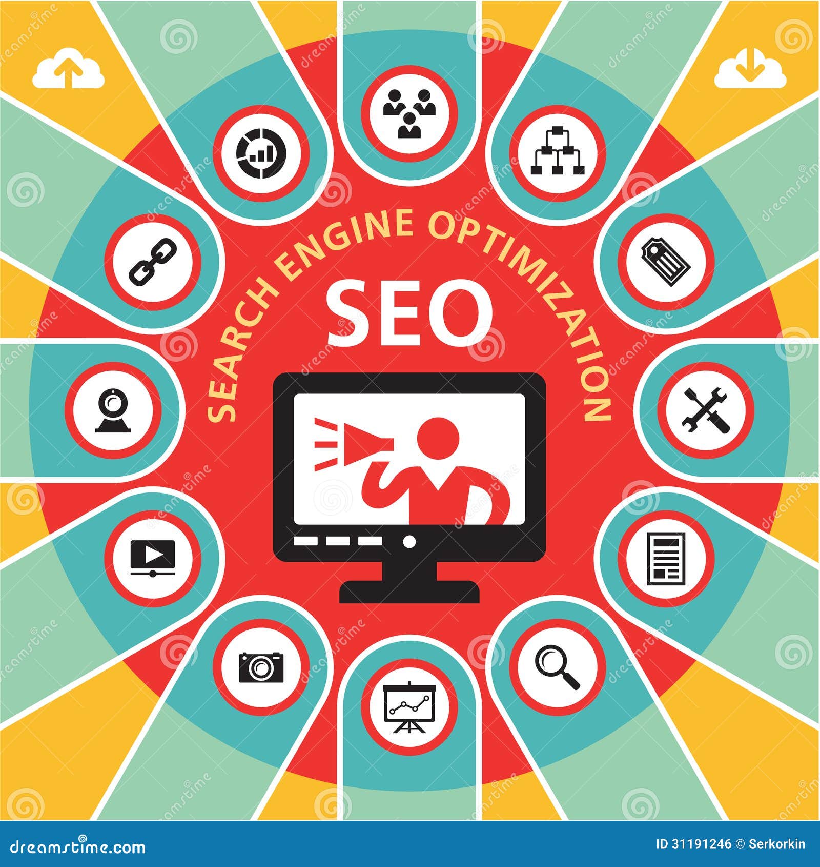 Concepto 4 De SEO (optimización) Del Search Engine Infographic ...