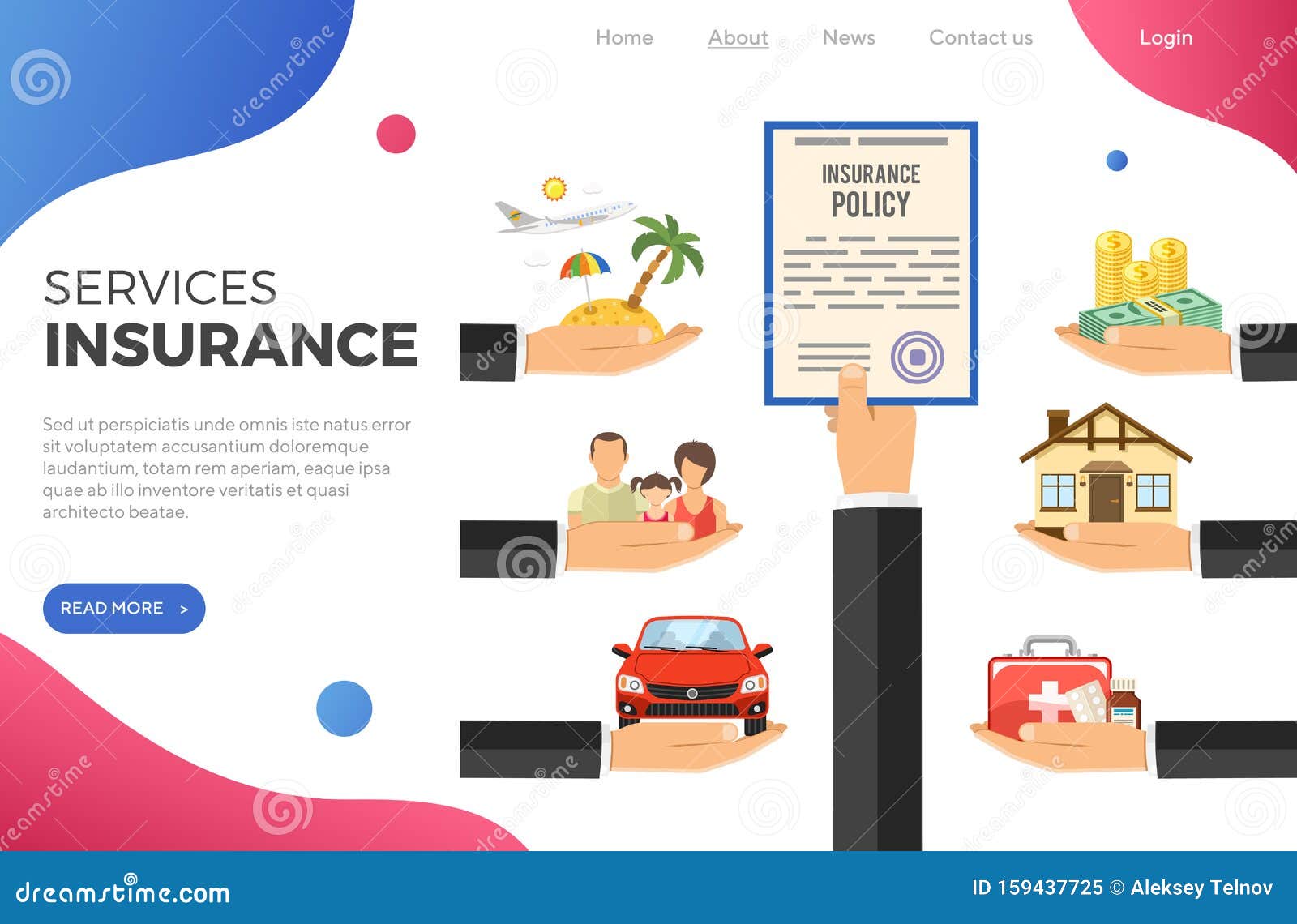 Concepto De Servicios De Seguros Ilustración del Vector - Ilustración ...