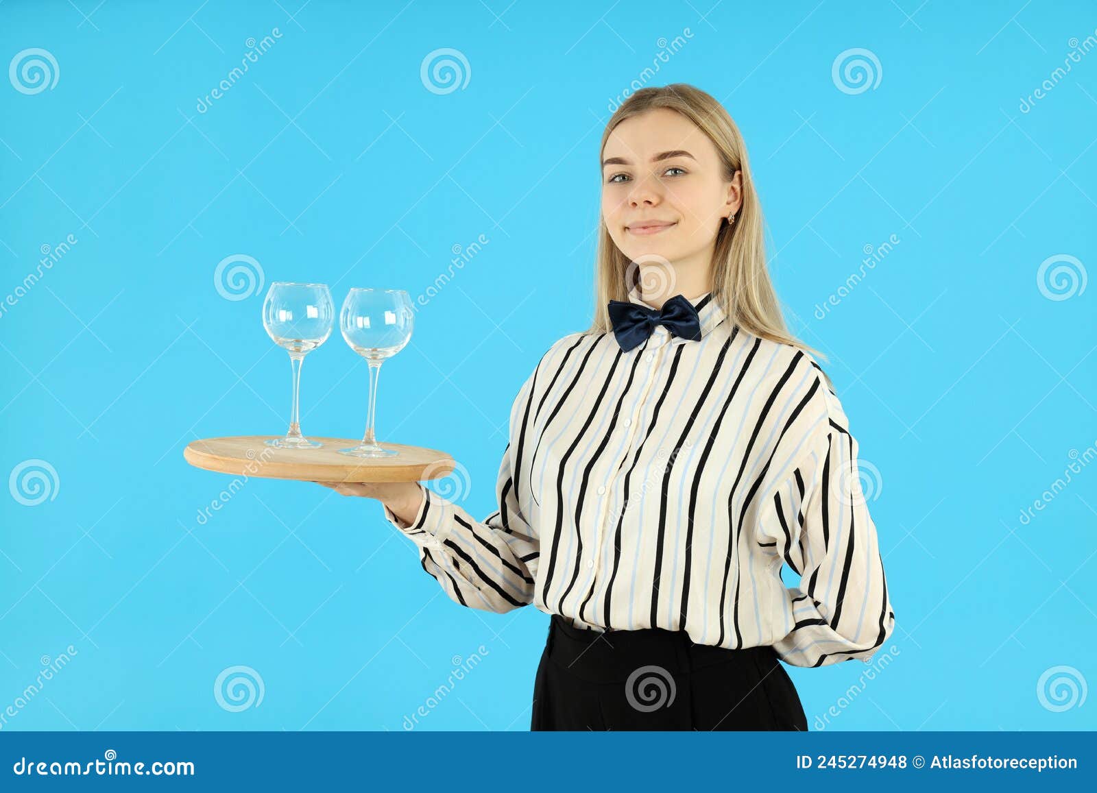 Concepto De Trabajo Con Una Joven Mesera Foto de archivo - Imagen de ...