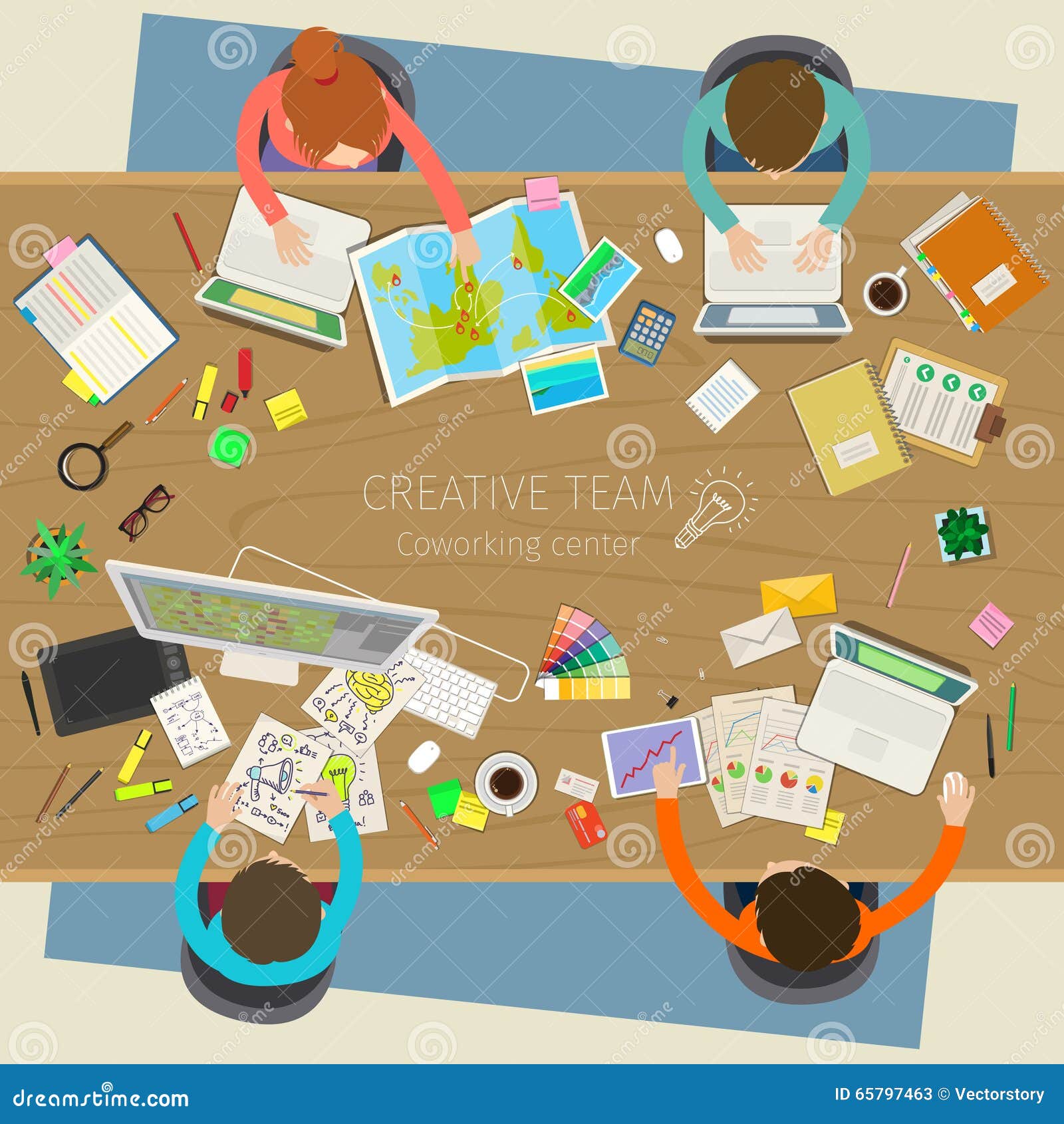 Concepto De Trabajo En Equipo Creativo Ilustración del Vector ...