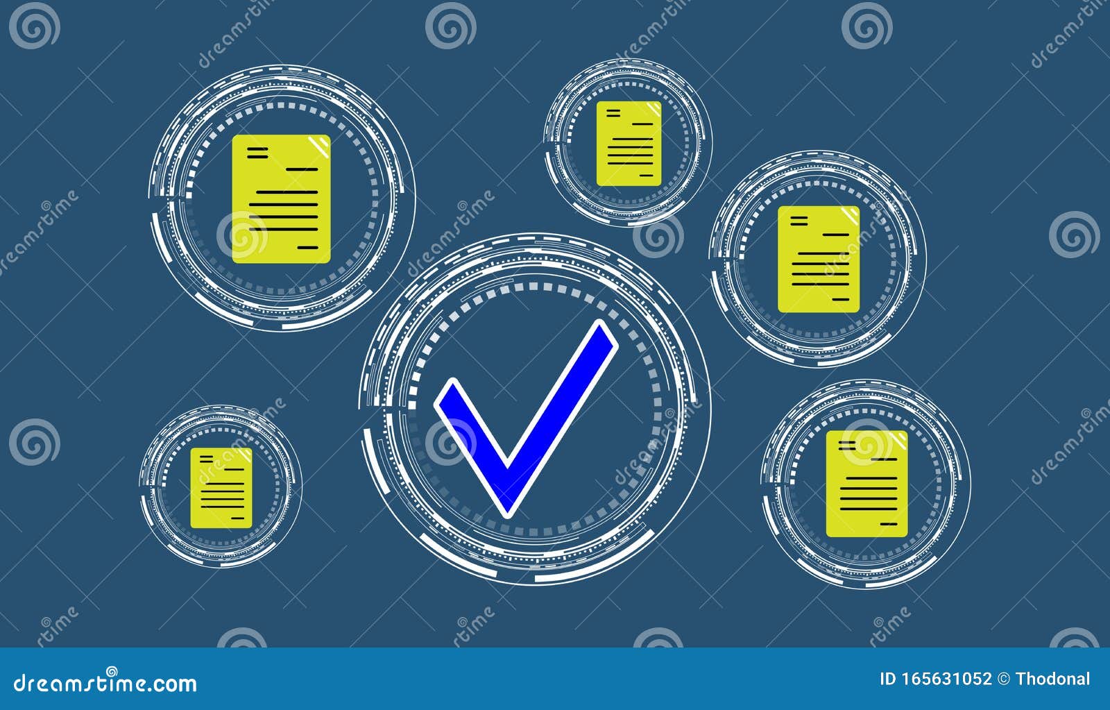 Concepto De Validación De Documentos Stock de ilustración - Ilustración ...