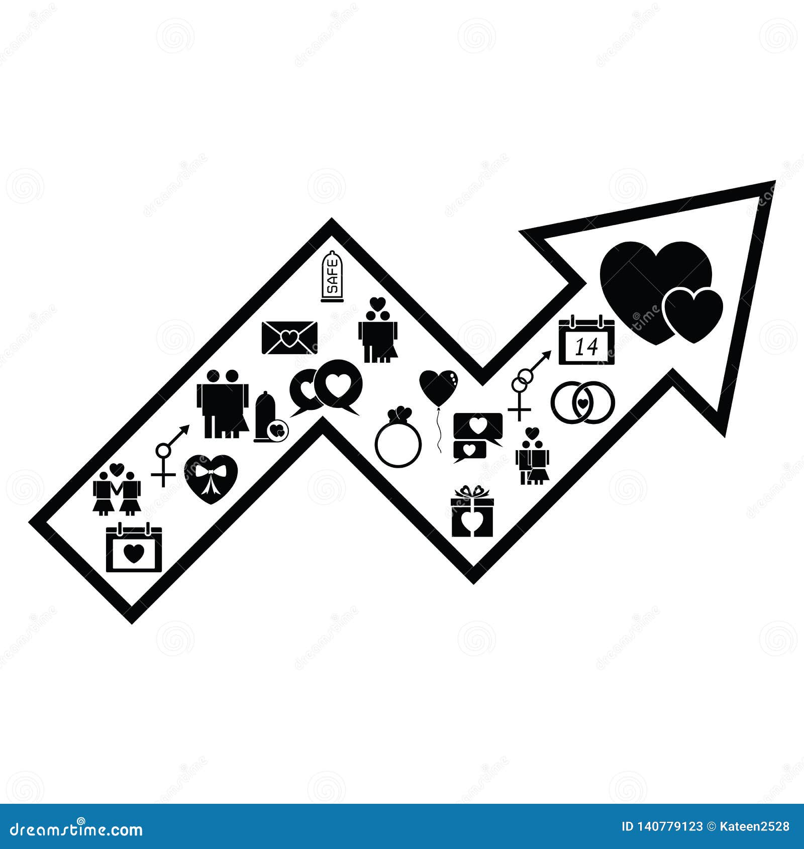 Concepto Del Amor De La Flecha Ilustración del Vector - Ilustración de ...