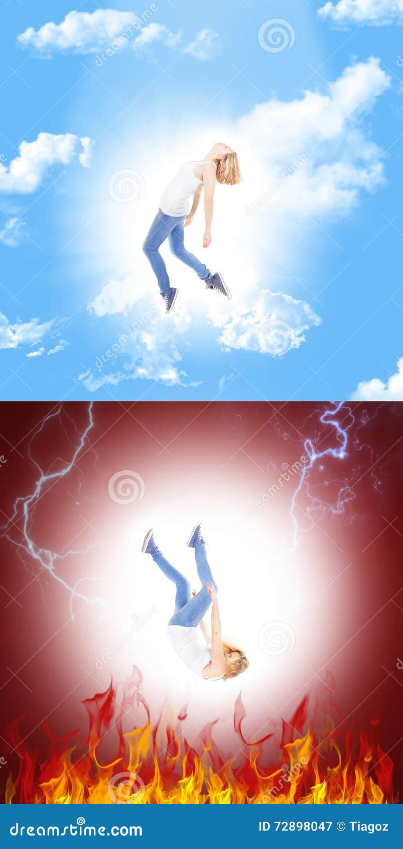 Concepto Del Cielo Y Del Infierno Imagen de archivo - Imagen de bueno ...