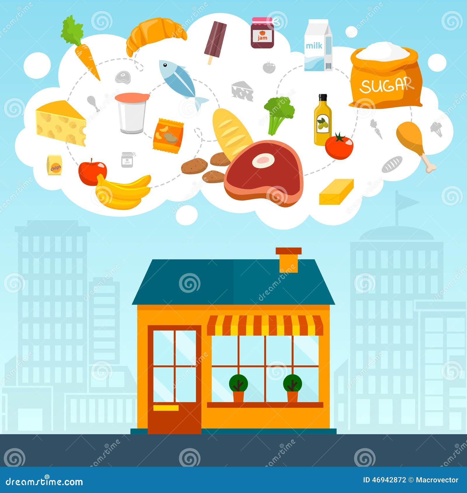 Concepto del colmado ilustración del vector. Ilustración de queso ...