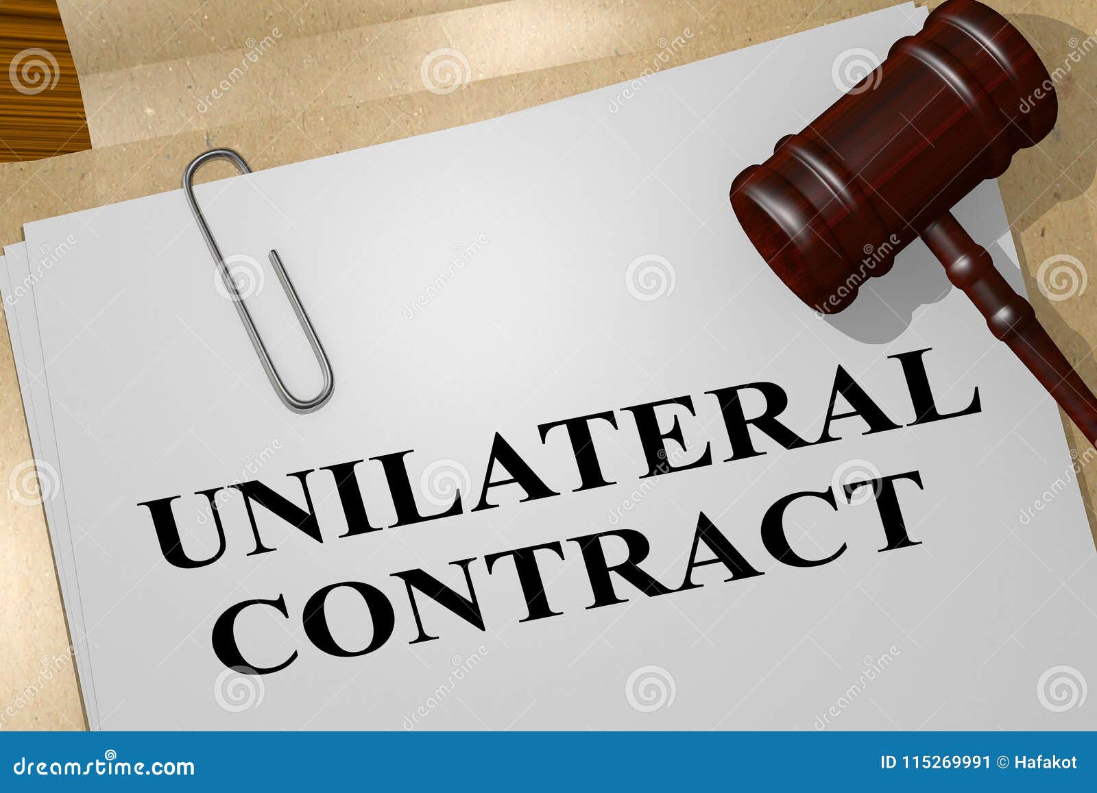 Concepto Del CONTRATO UNILATERAL Stock de ilustración - Ilustración de ...