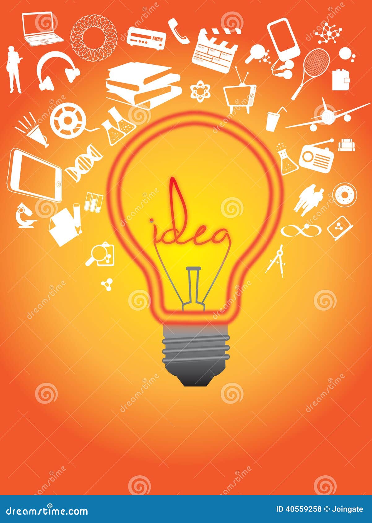 CONCEPTO DEL IDEA CON MUCHAS SILUETAS DE DIFFERNET IDEA Ilustración del ...