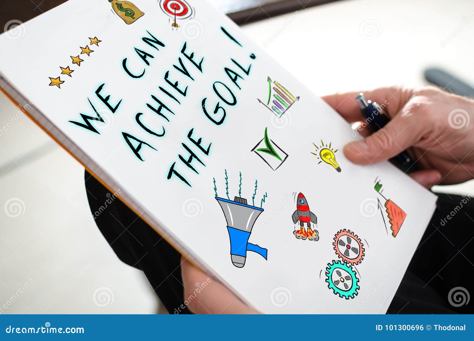 Concepto Del Logro De La Meta En Un Papel Foto de archivo - Imagen de ...