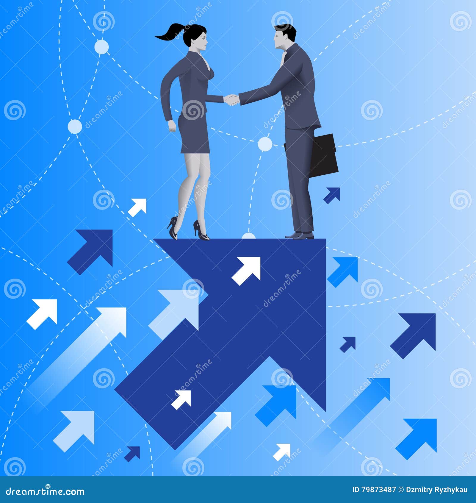 Concepto Del Negocio Del Beneficio Mutuo Stock de ilustración ...