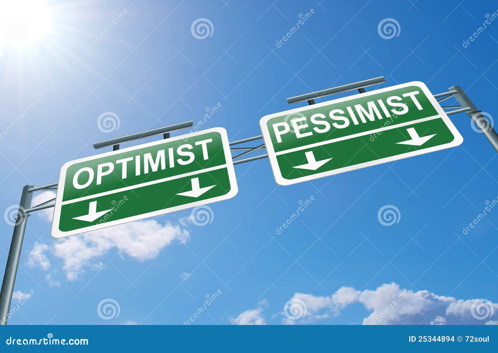 Concepto Del Optimista O Del Pesimista. Stock de ilustración ...