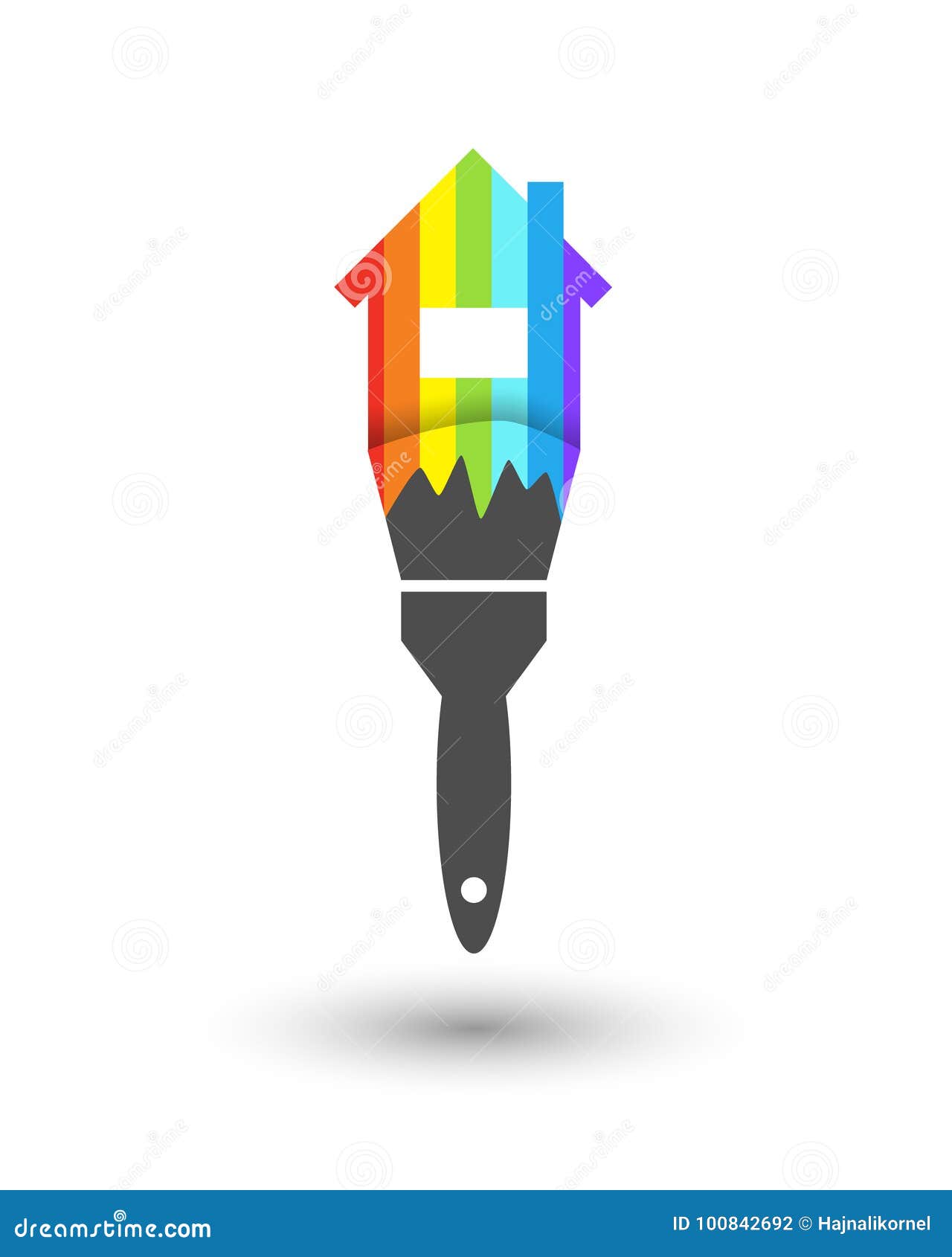 Concepto Del Pintor De Casas Con La Brocha Ilustración del Vector ...