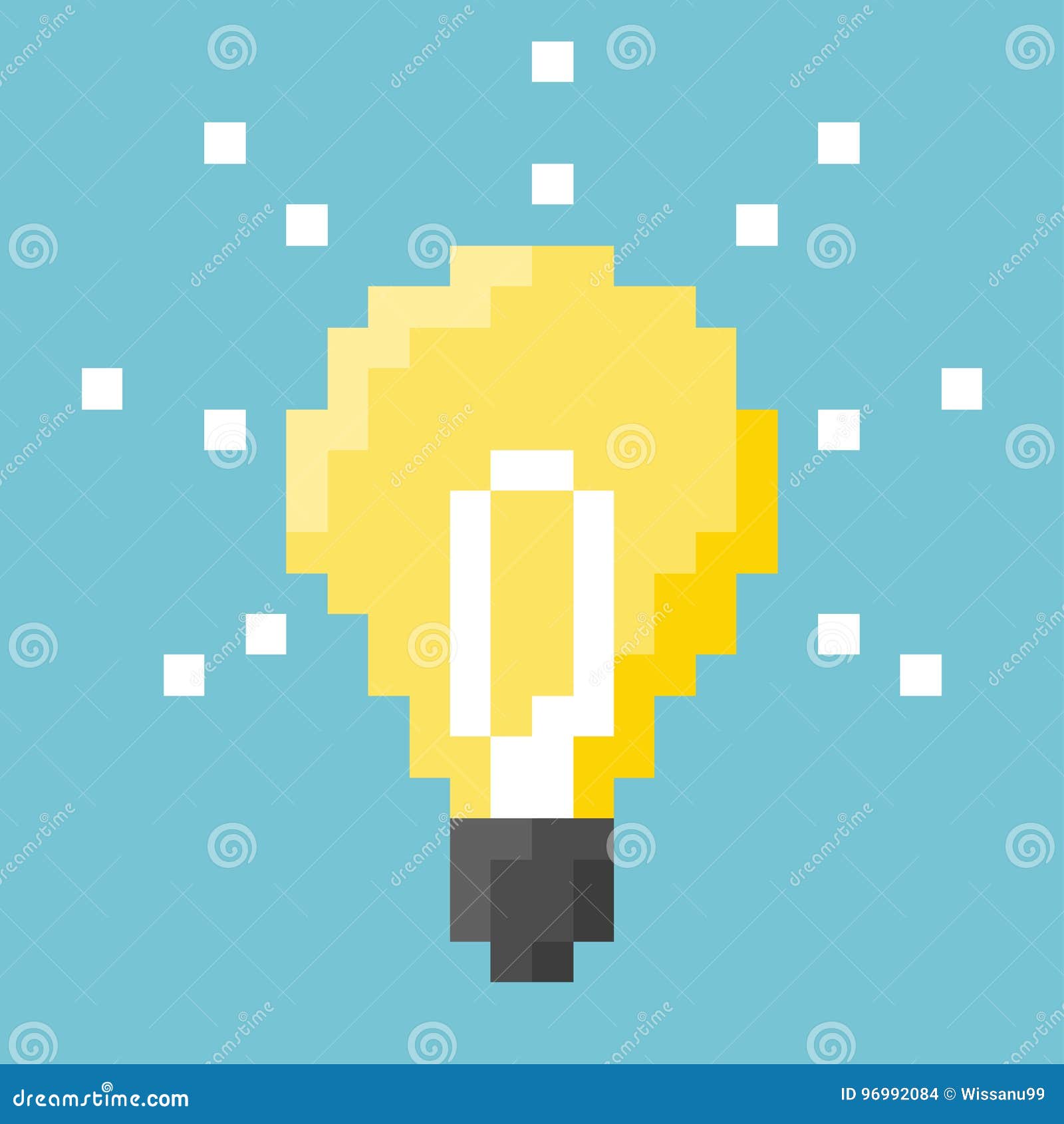 Concepto Del Pixel De La Bombilla Ilustración del Vector - Ilustración ...