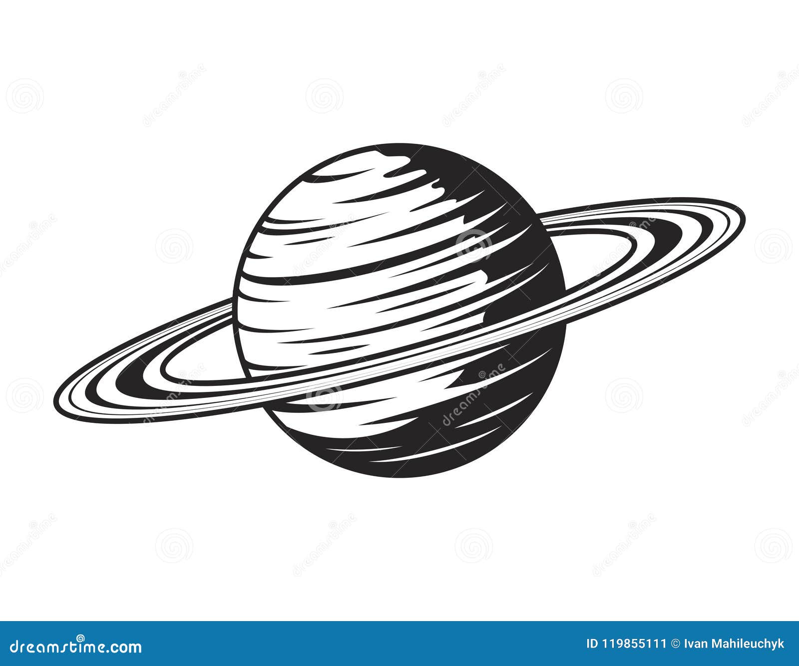Concepto Del Planeta De Saturno Del Vintage Ilustración del Vector ...