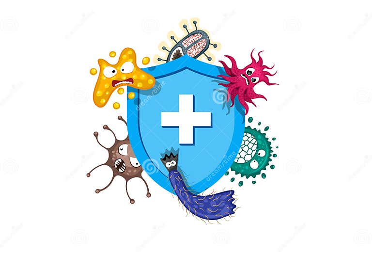 Concepto Del Sistema Inmune Escudo Azul Médico Higiénico Que Protege