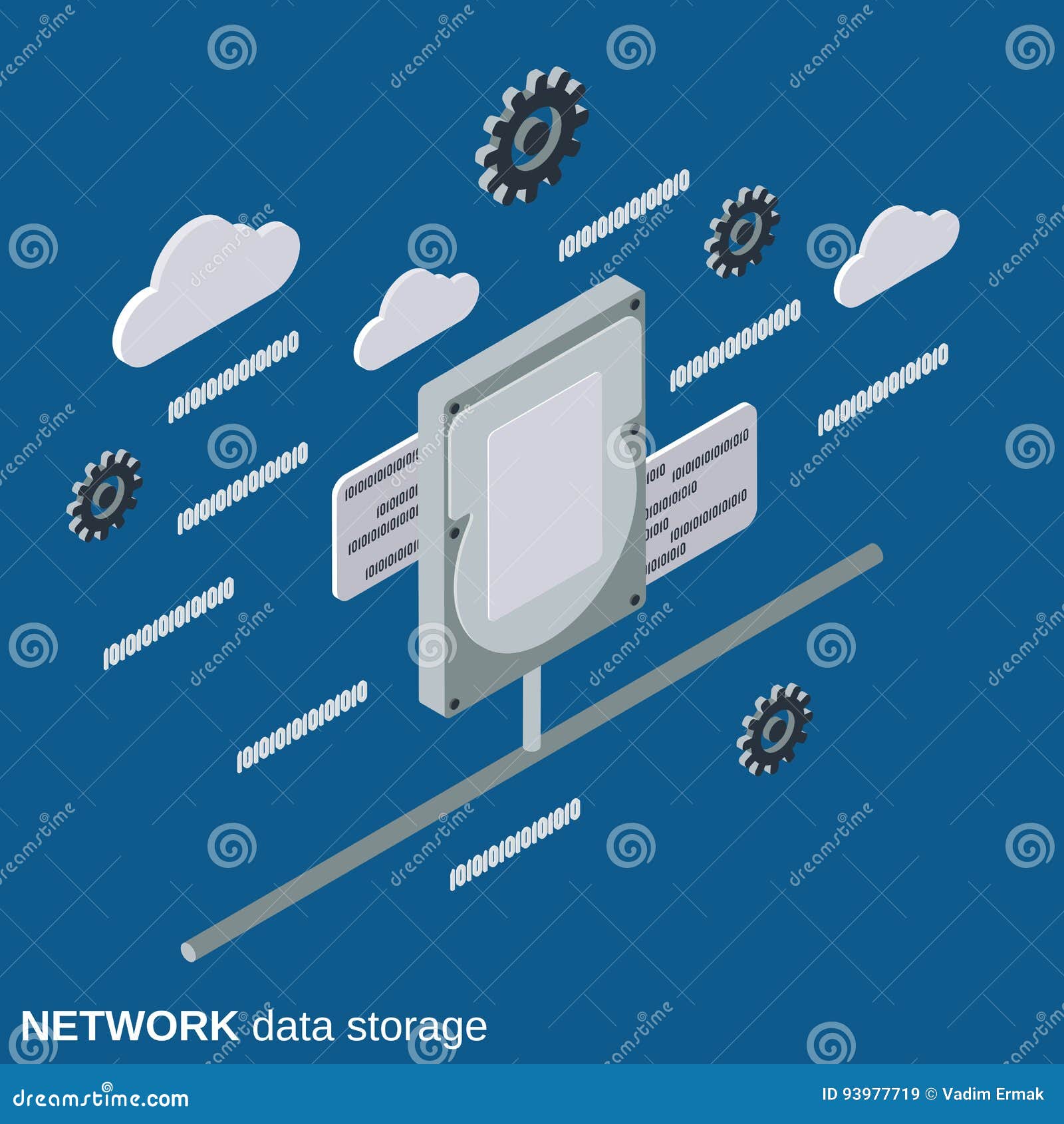 Concepto Del Vector Del Almacenamiento De Datos De La Red Ilustración ...