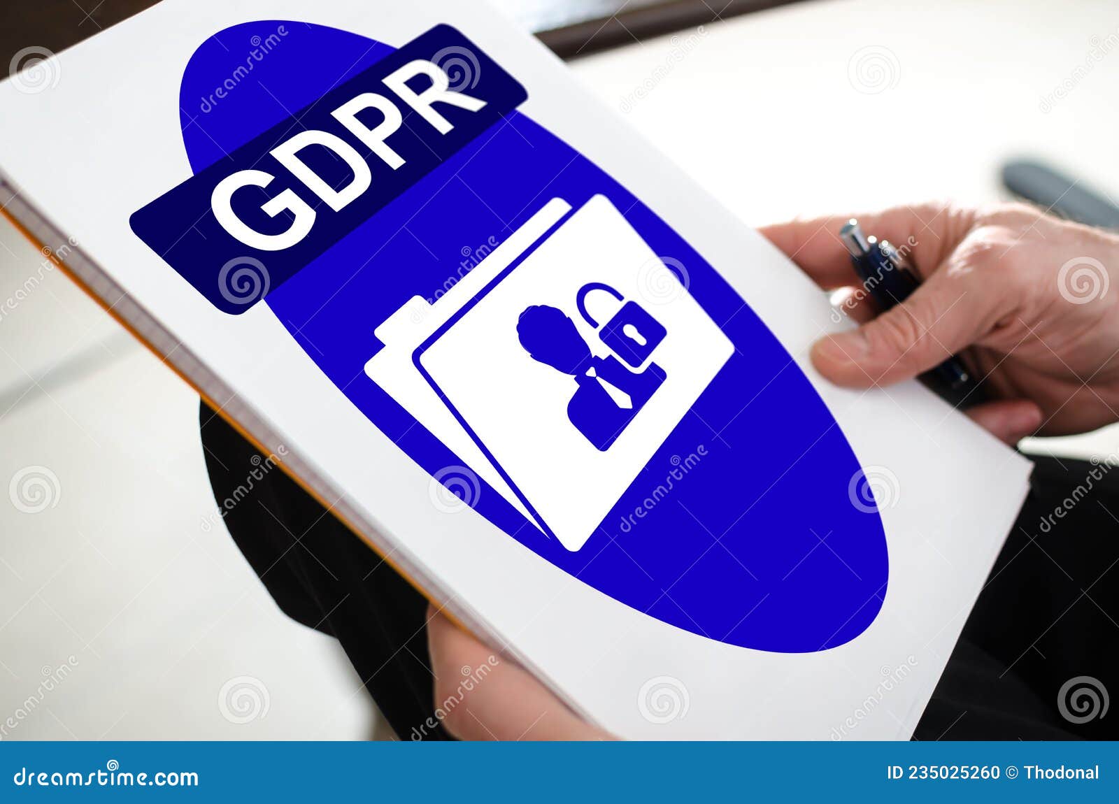 Concepto gdpr en un papel foto de archivo. Imagen de seguridad - 235025260