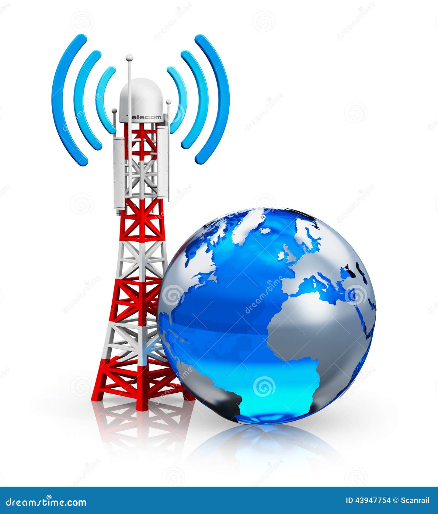 Concepto Global De Las Telecomunicaciones Stock de ilustración ...