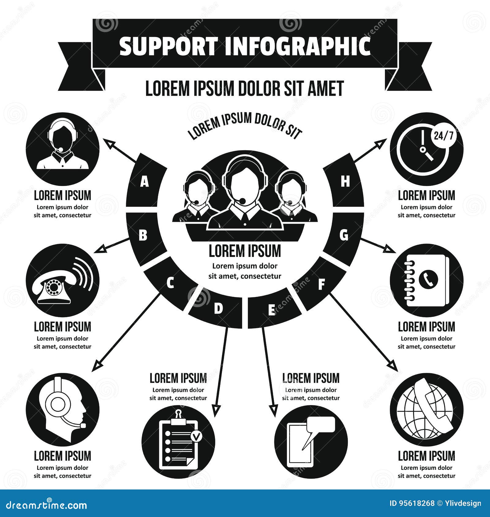 Concepto Infographic De La Ayuda, Estilo Simple Ilustración del Vector ...