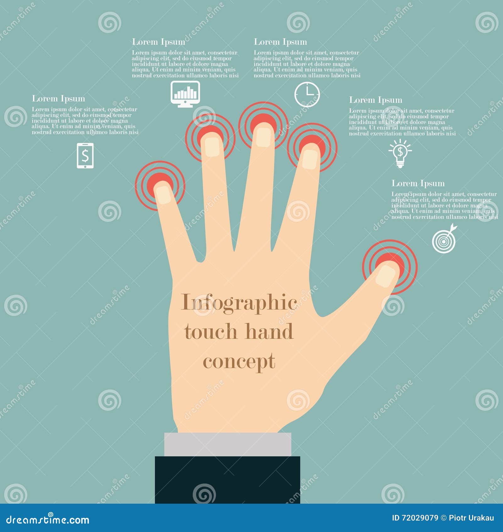 Concepto Infographic Del Tacto De La Mano Ilustración del Vector ...