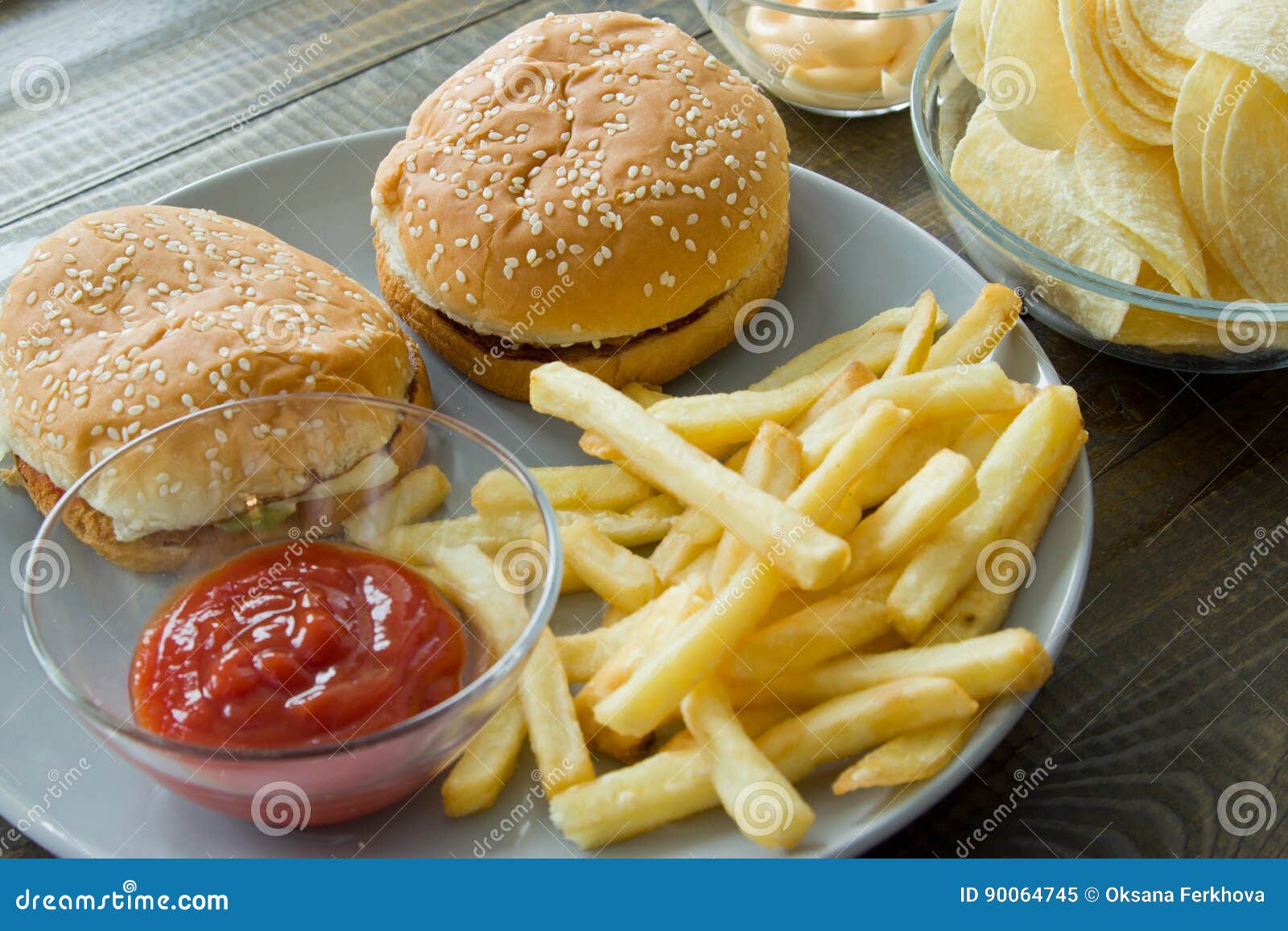 Concepto Malsano Comida Malsana Imagen de archivo - Imagen de patata ...