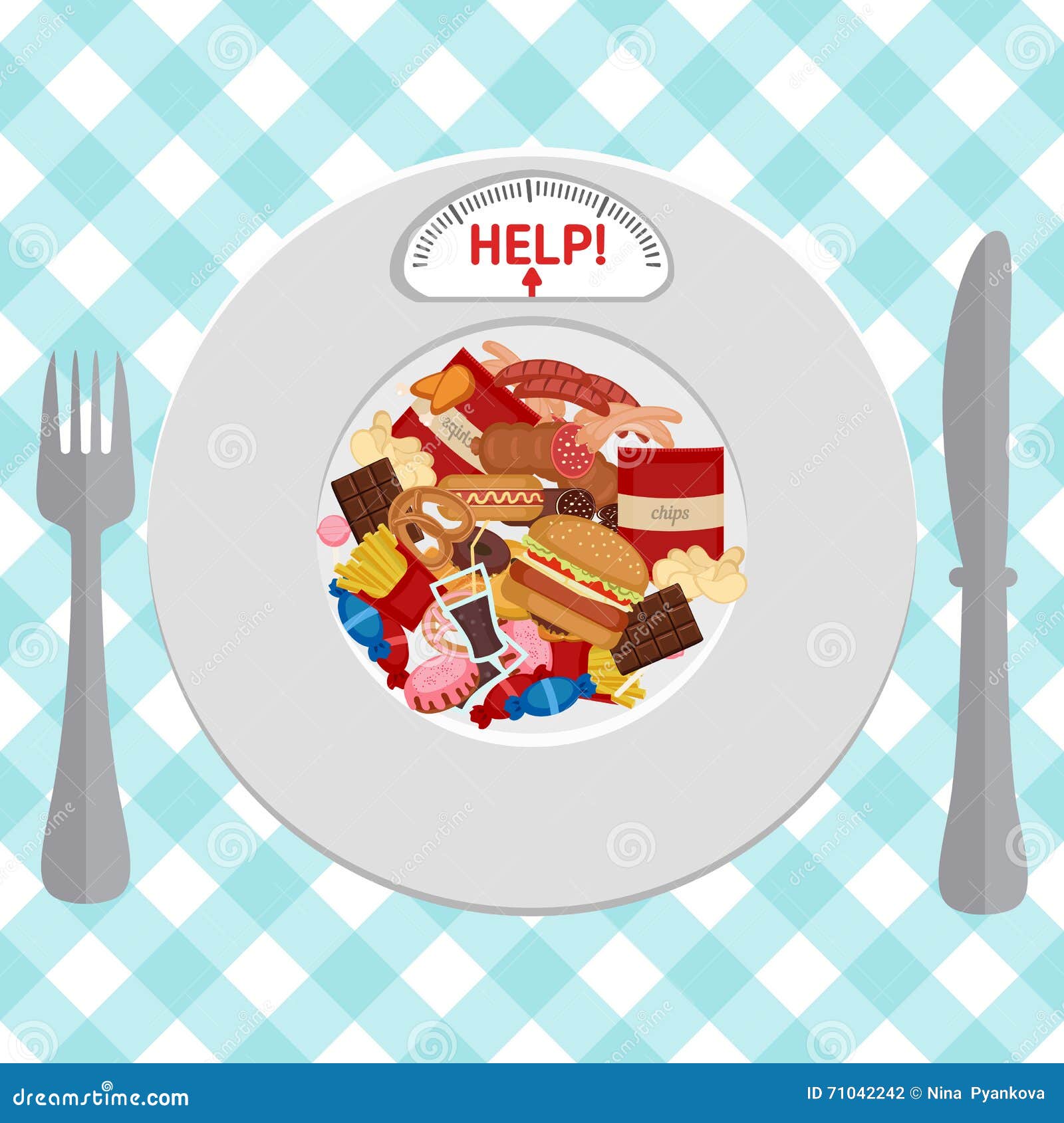 Concepto Malsano De Las Comidas Ilustración del Vector - Ilustración de ...