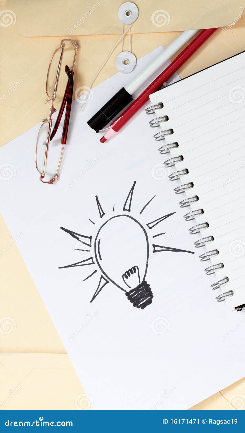 Concepto para las ideas imagen de archivo. Imagen de nota - 16171471