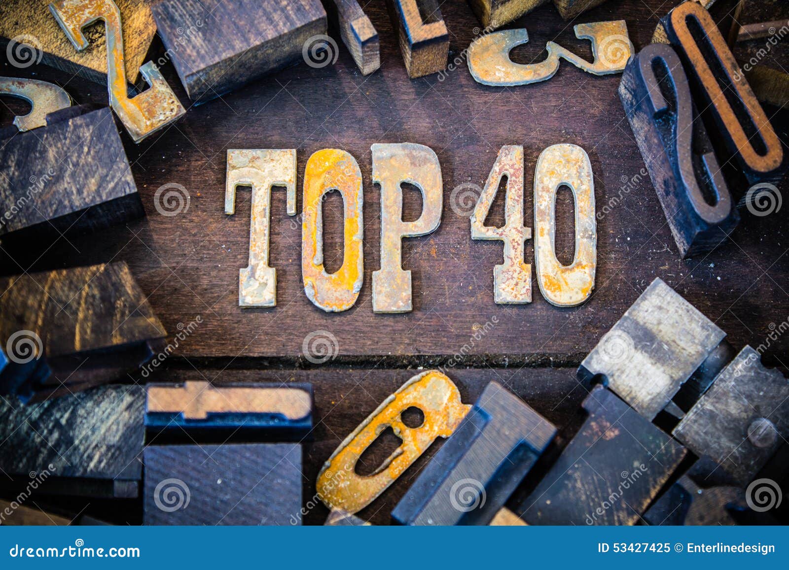 Concepto Rusty Type Del Top 40 Imagen de archivo - Imagen de concepto ...
