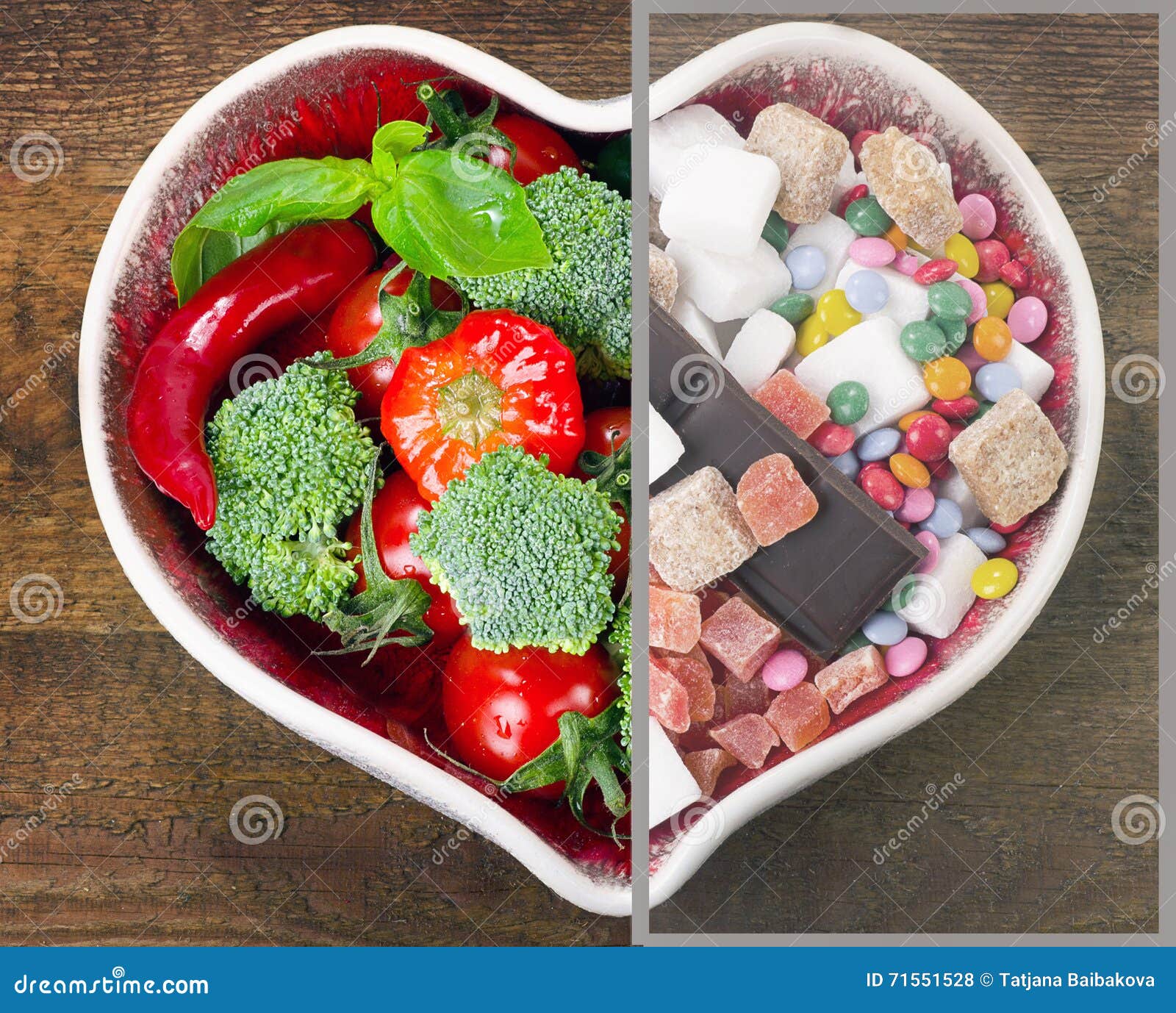 Concepto Sano Y Malsano De La Comida Foto de archivo - Imagen de ...