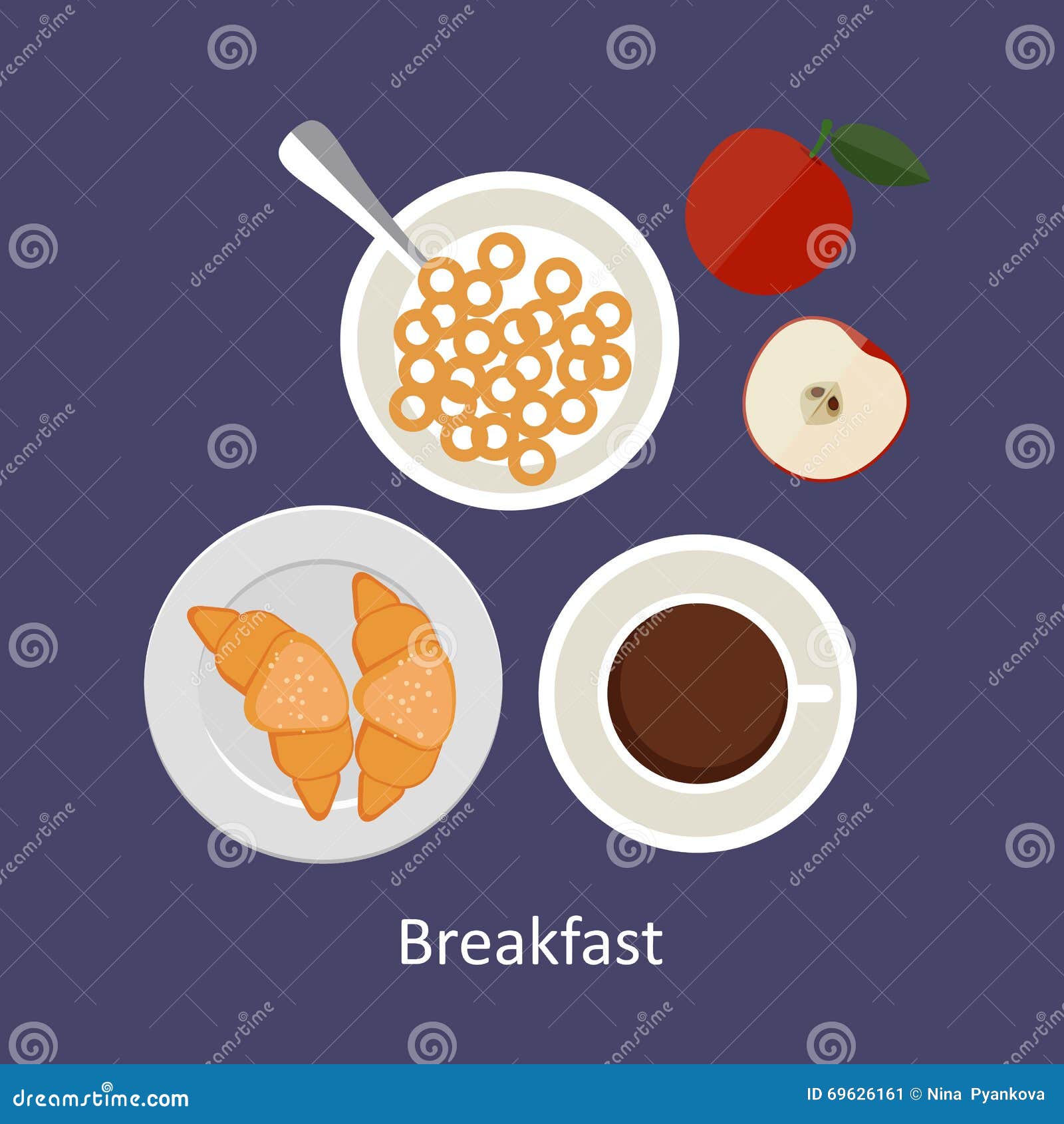 Concepts for Breakfast Time. Stock Vector - Illustration of morning ...