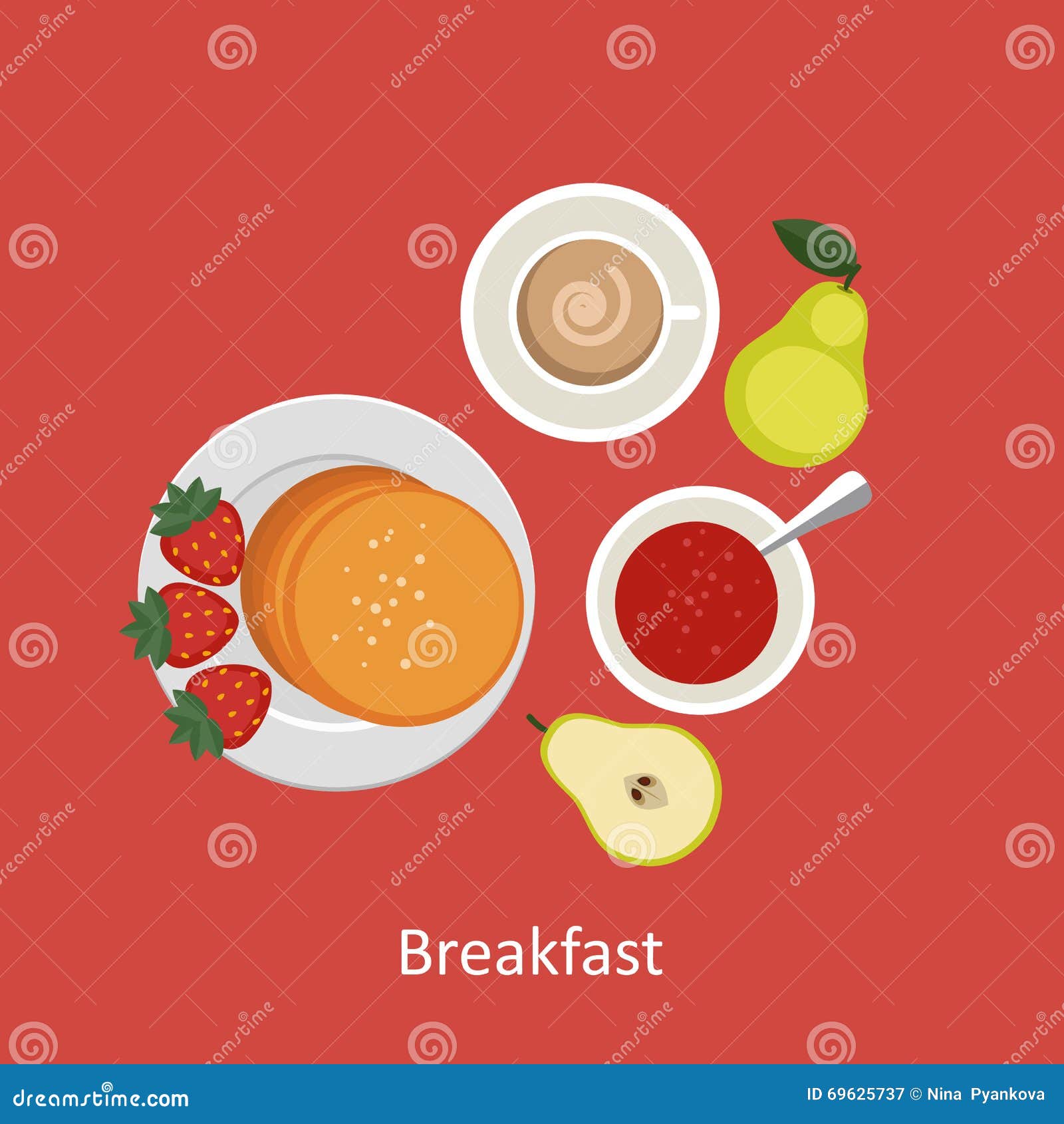 Concepts for Breakfast Time. Stock Vector - Illustration of elements ...