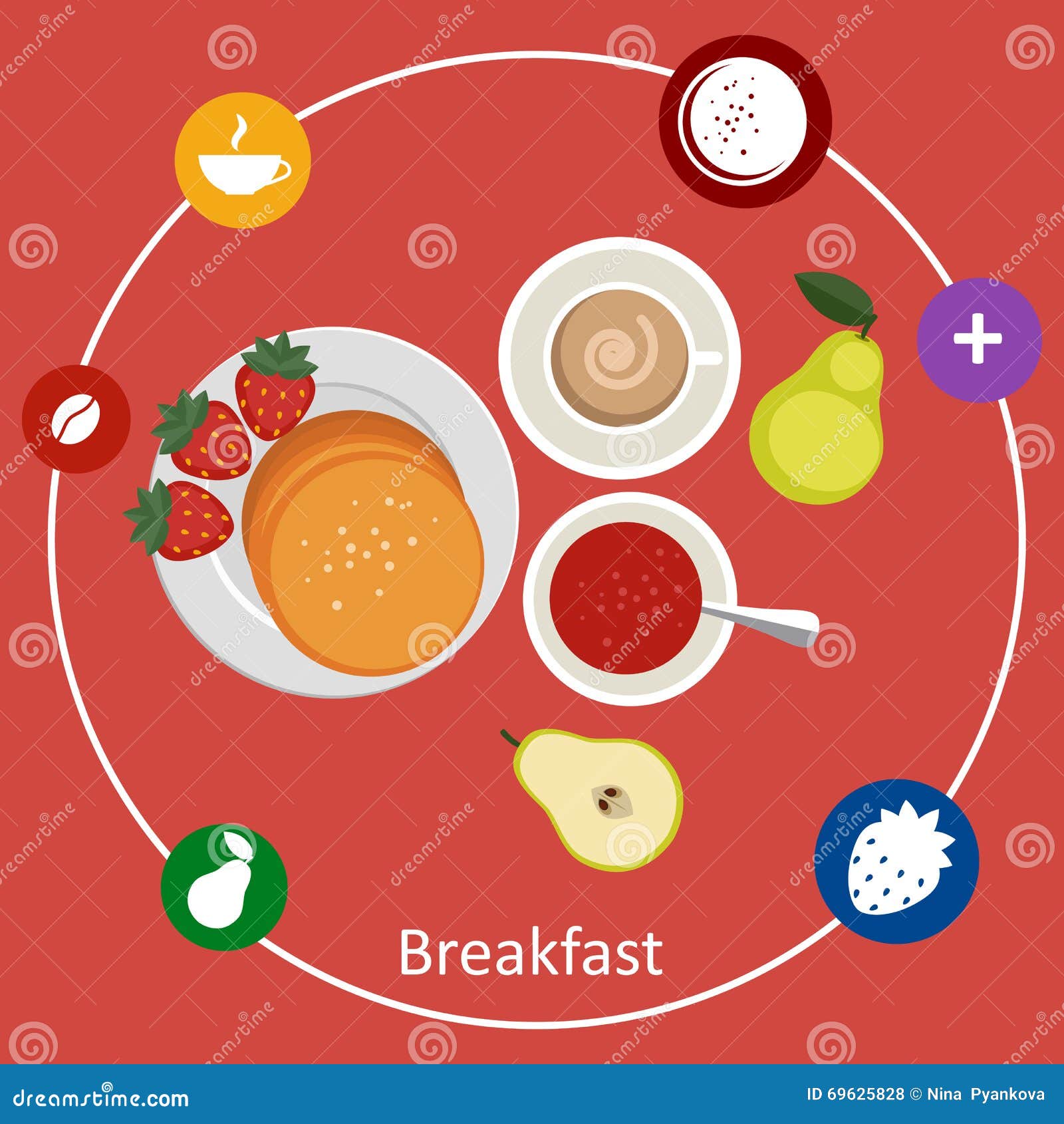 Concepts for Breakfast Time. Stock Vector - Illustration of concept ...