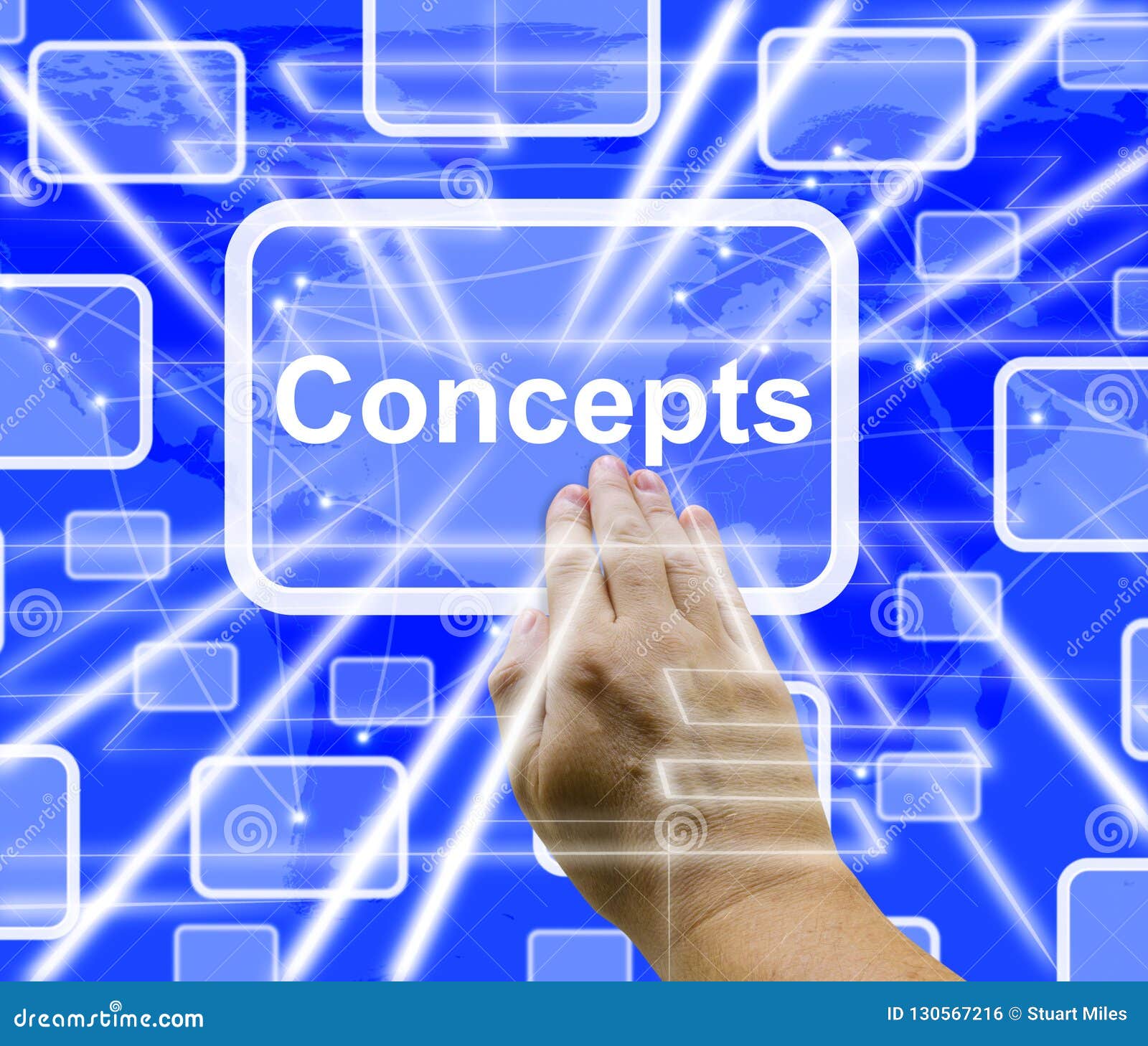 Concepts Button Showing Ideas Thinking 3d Rendering Stock Illustration ...