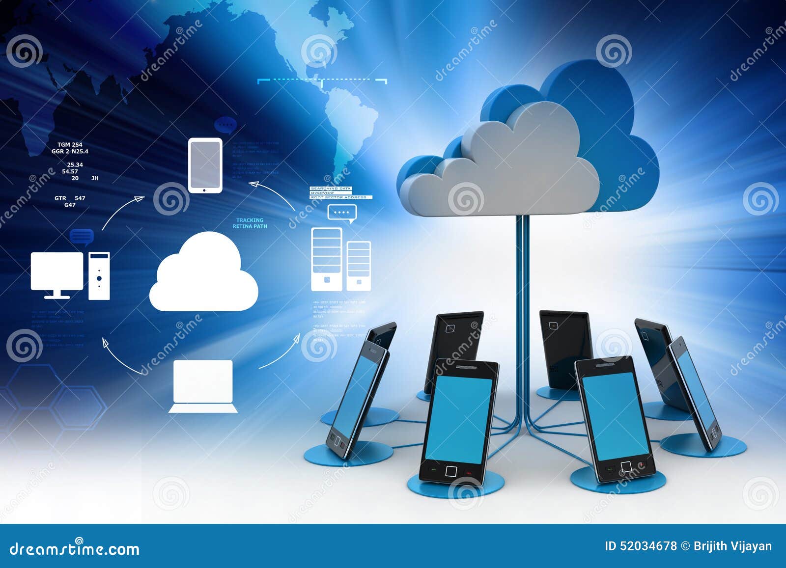 Concepts Cloud Computing Devices Stock Illustration - Illustration of ...