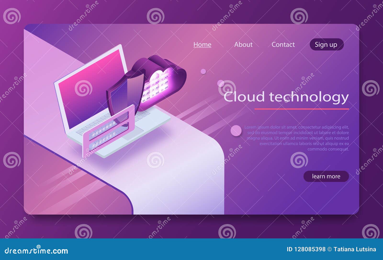 Concepts Cloud Storage. Isometric Vector, Web Hosting and Server Room ...