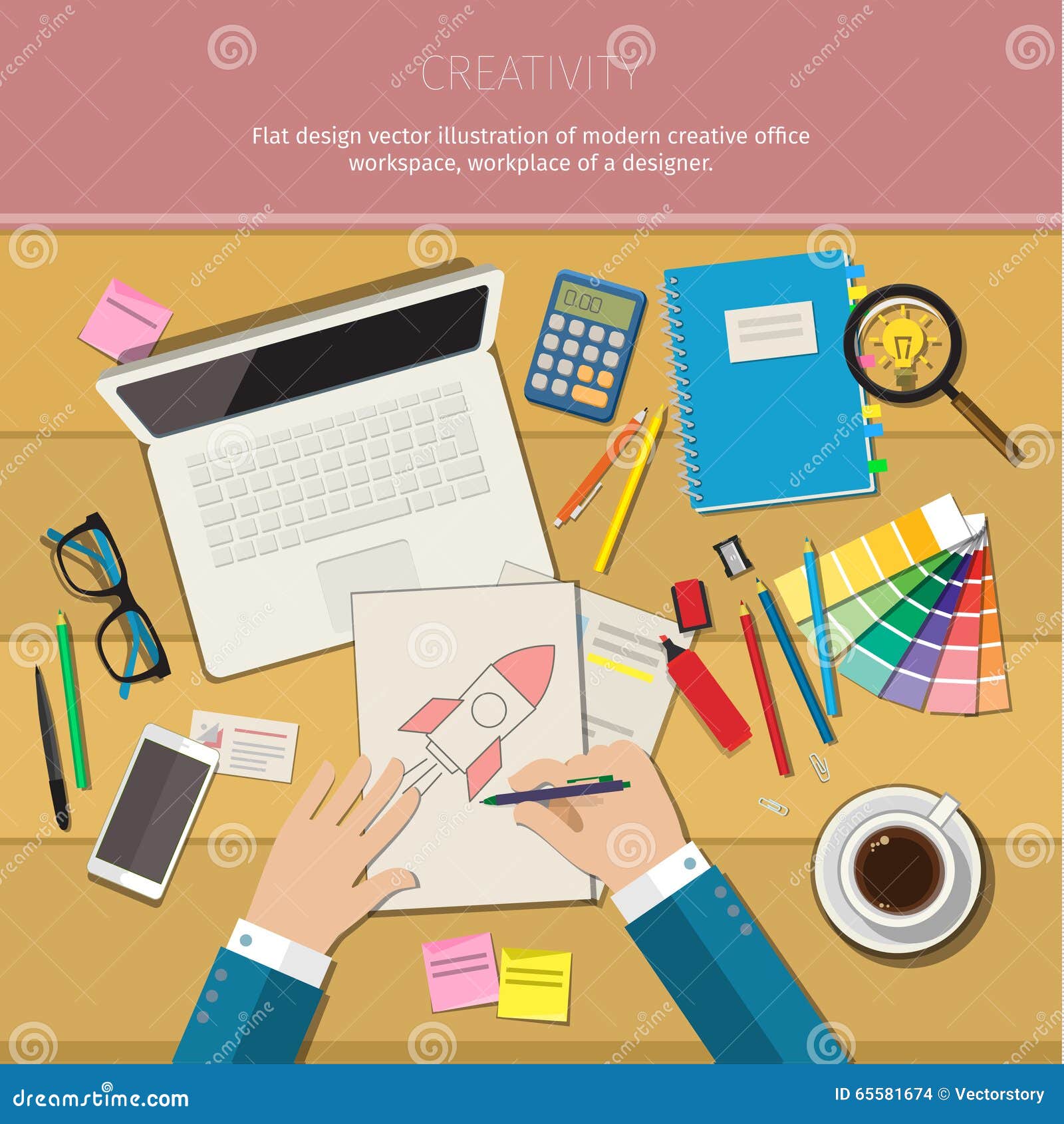 Concepts of creativity stock vector. Illustration of flat - 65581674