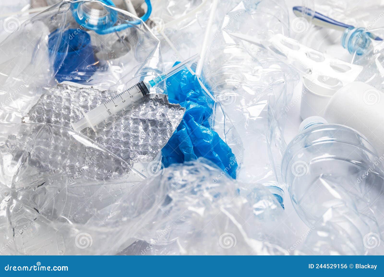 Background with a Piile of Different Plastic Waste Stock Photo - Image ...