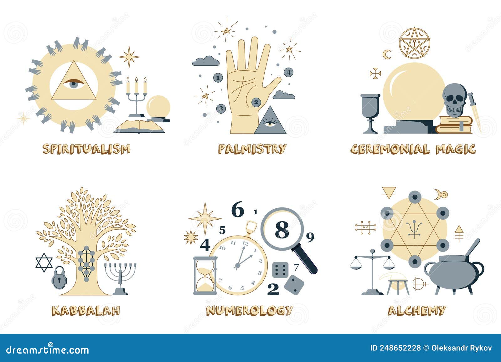 Concepts of Esoteric Sciences. Stock Illustration - Illustration of ...